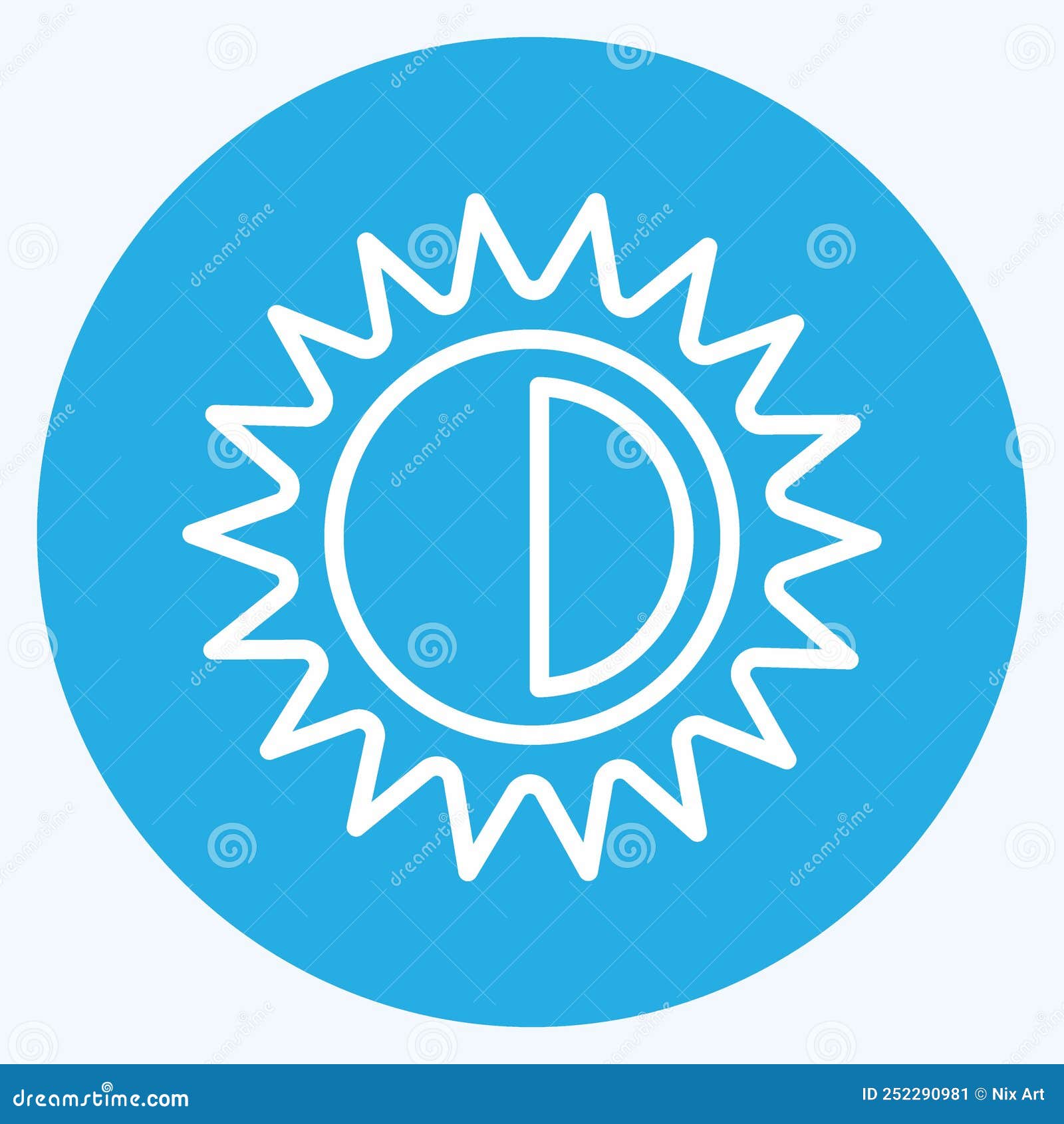 Contrast Icon in Trendy Blue Eyes Style Isolated on Soft Blue ...