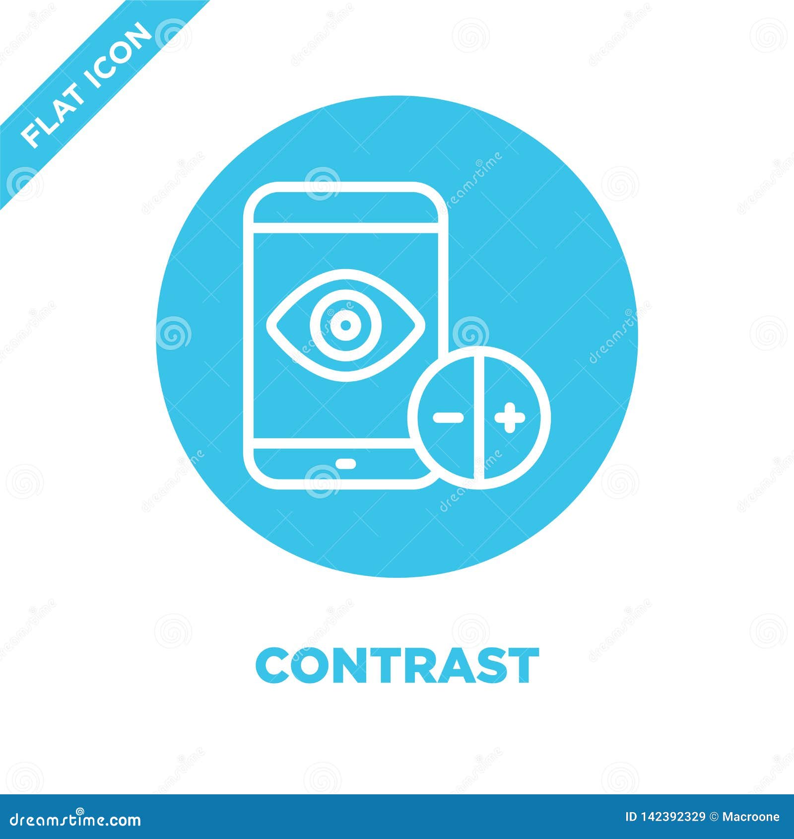 Contrast Icon Vector from Accessibility Collection. Thin Line Contrast ...