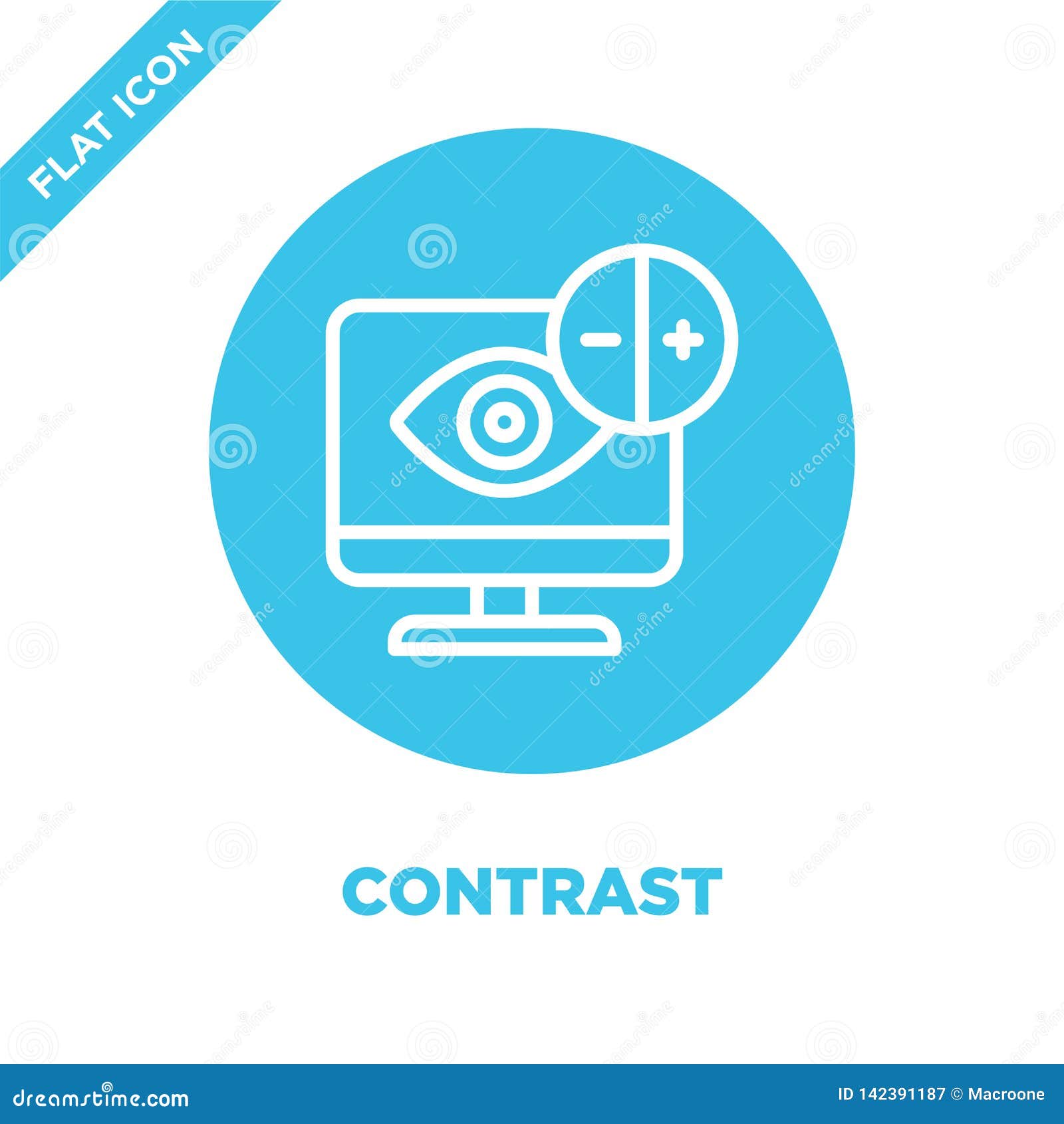Contrast Icon. Brightness Sign. Adjust Contrast Symbol. Flat Style ...