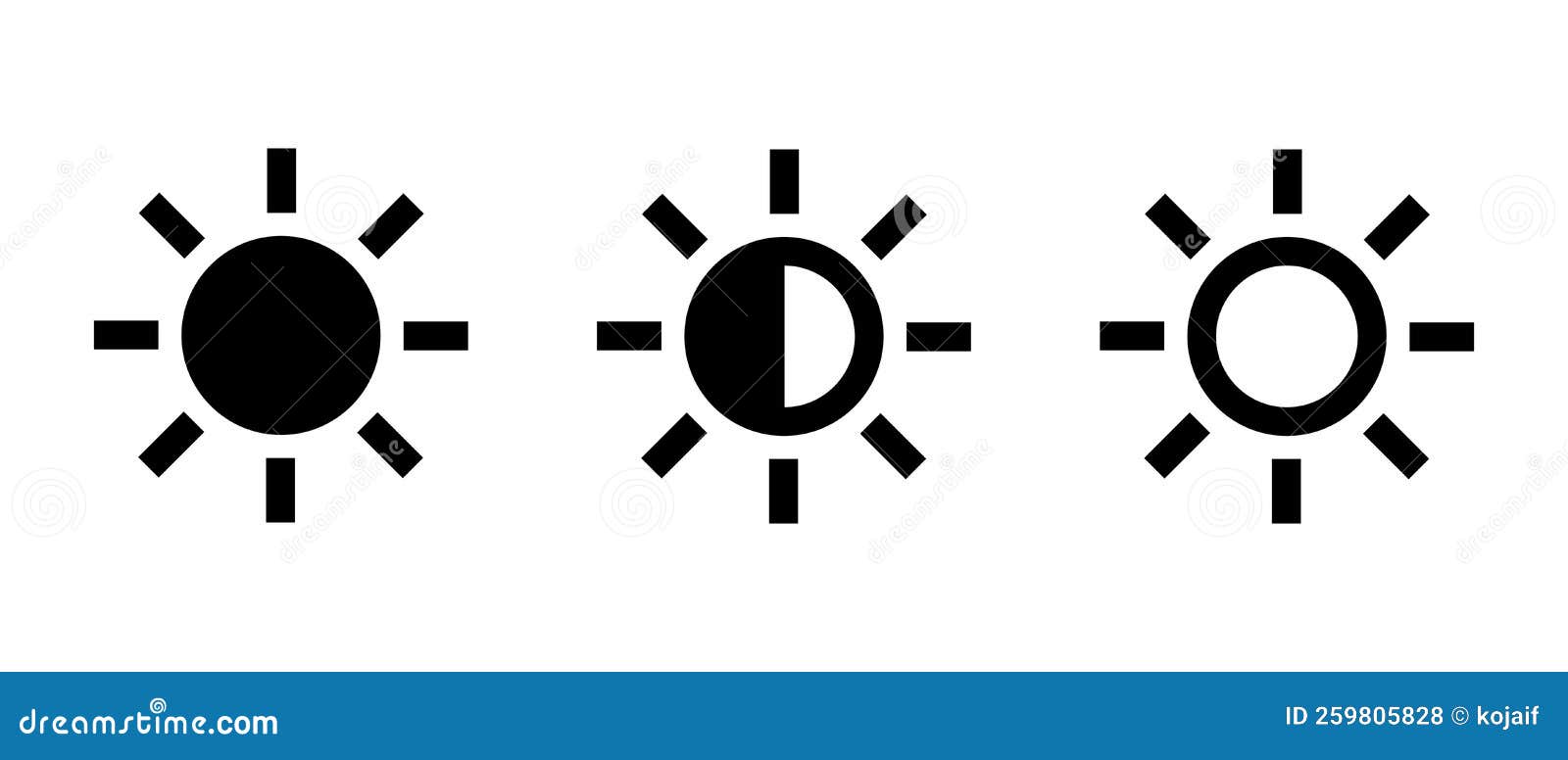 Contrast Level Vector Icon Set. Brightness Control Symbol Stock Vector ...