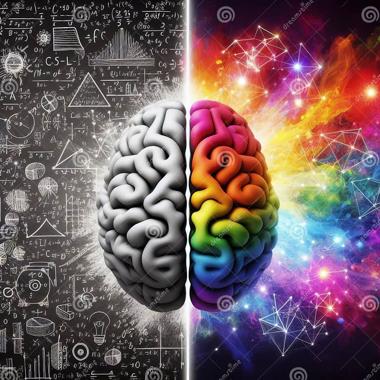 Contrast of Logic and Creativity Brain Concept Stock Image - Image of ...