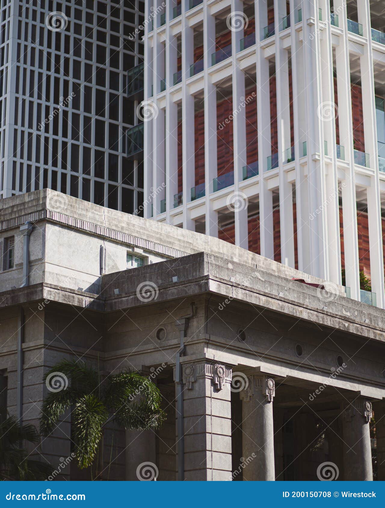 Contrast of the Old and New Architecture Stock Photo - Image of high ...