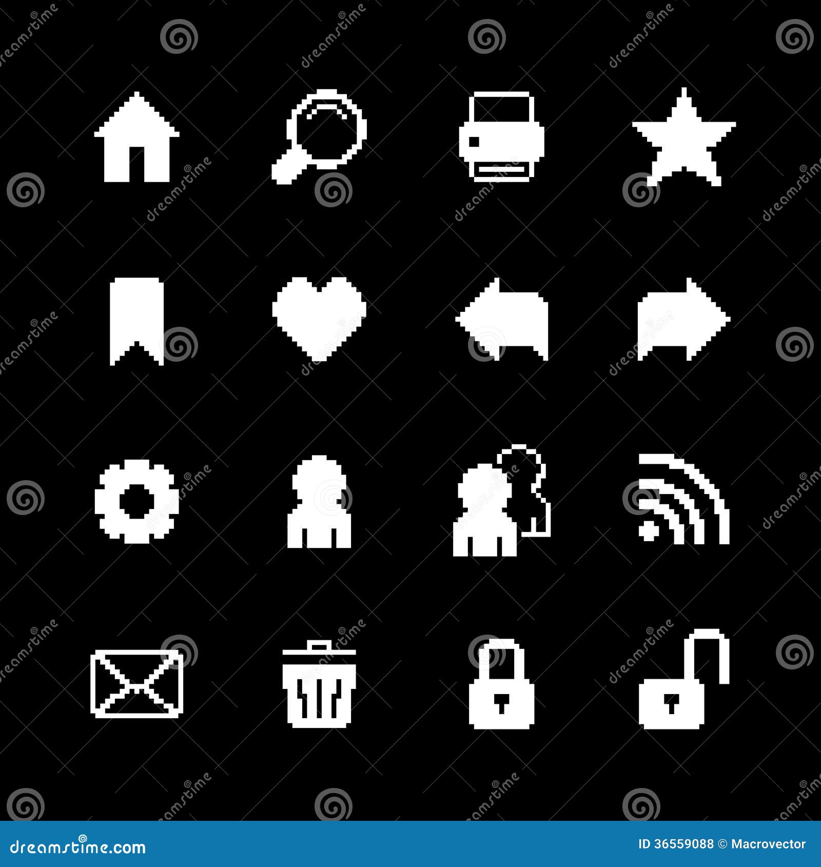 Pixel Art Icons Cartoon Vector | CartoonDealer.com #121805919
