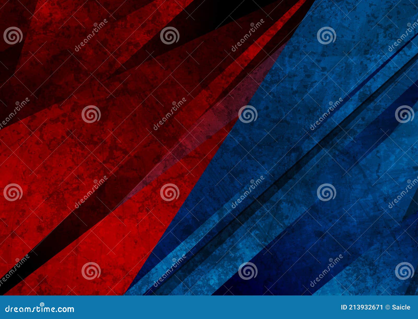 Contrast Red and Blue Grunge Stripes Abstract Background Stock Vector ...