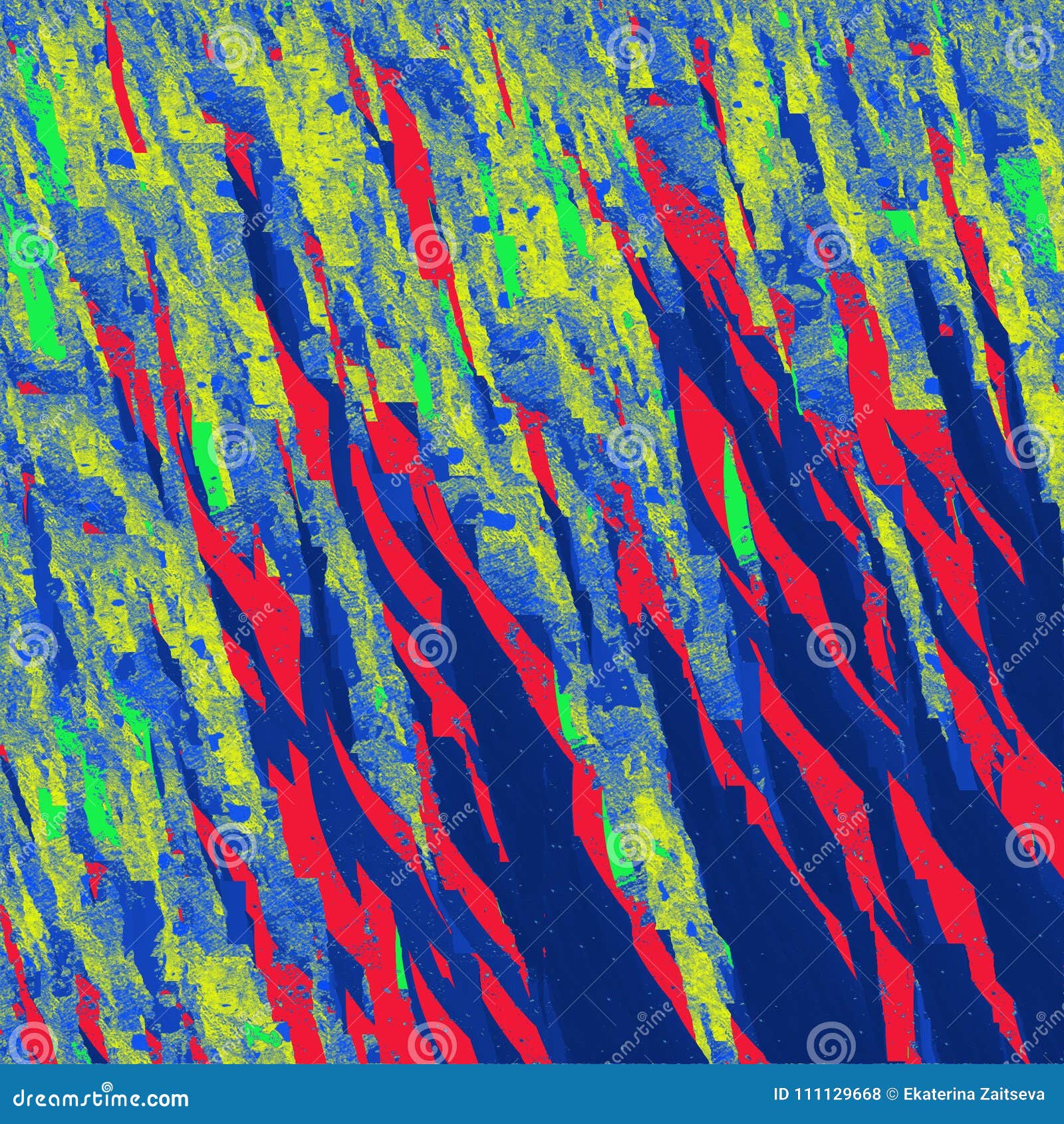 Contrast Red-blue Spikes on a Green Blue Background Abstract Background ...