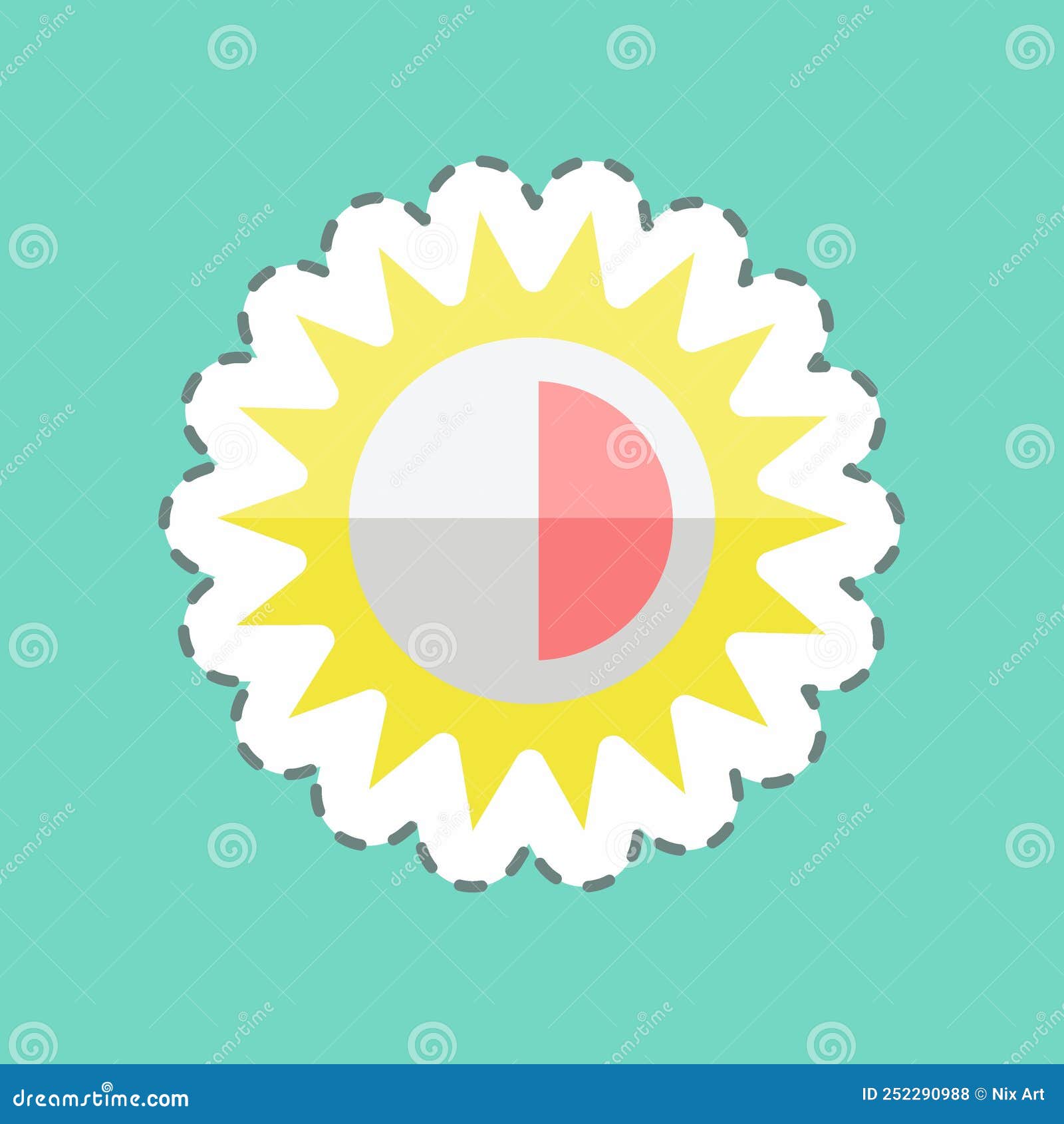 Contrast Sticker in Trendy Line Cut Isolated on Blue Background Stock ...