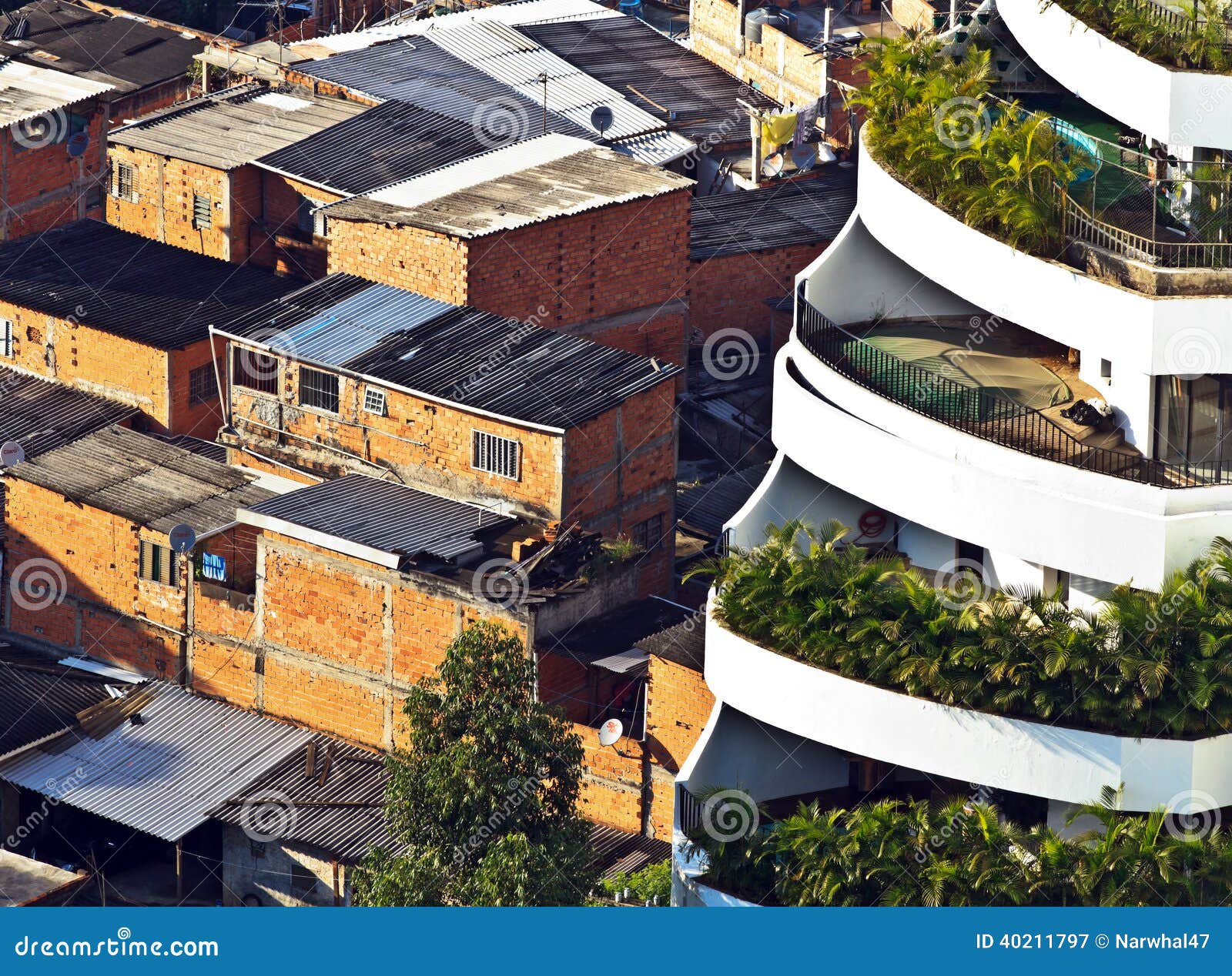 Contrast Van Rijkdom En Armoede Stock Afbeelding - Image of stad, luxe ...