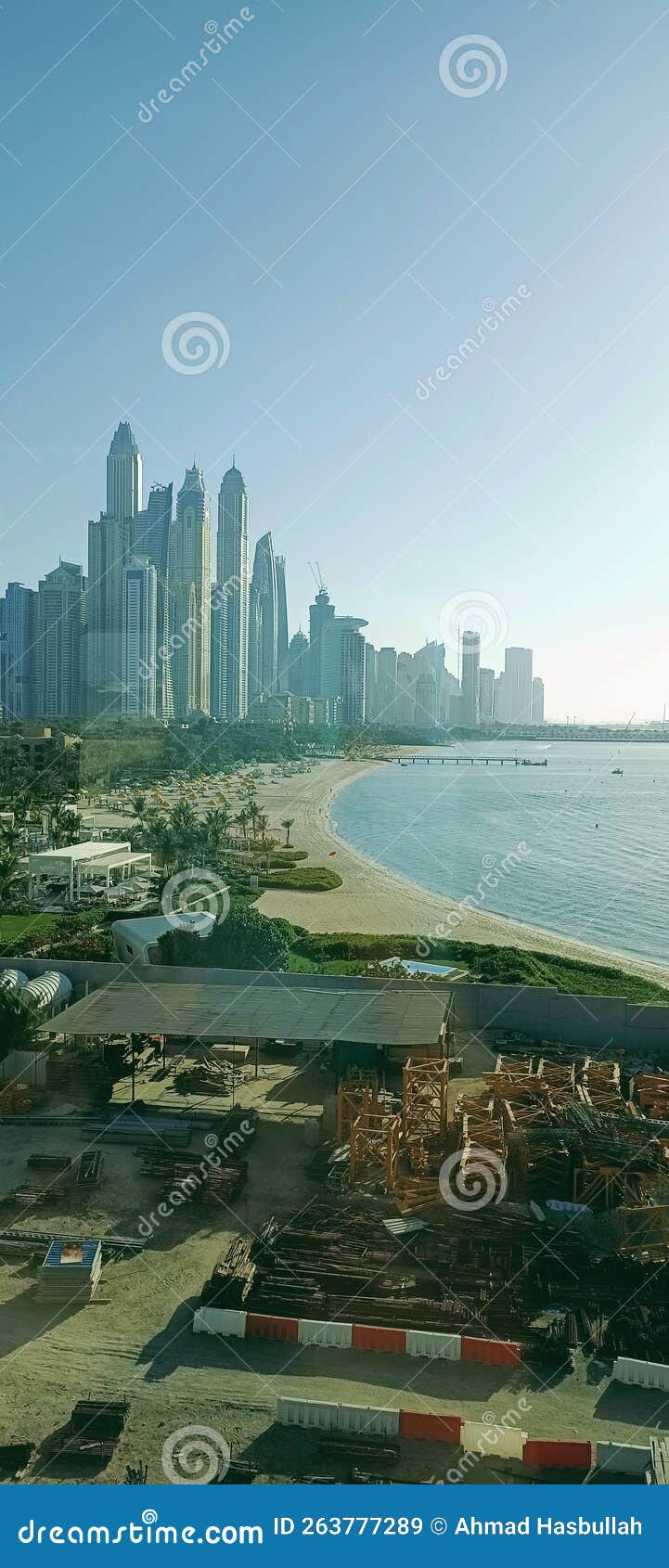 The Contrast View of Dubai City in UEA Stock Image - Image of contras ...