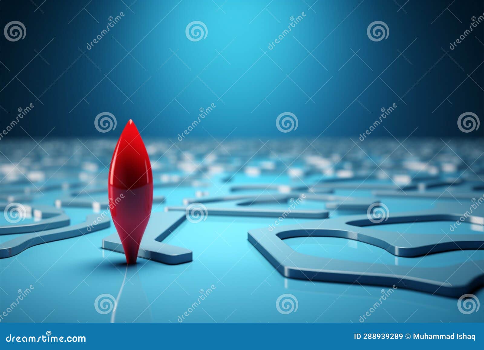 Contrasting Emphasis. Red Pointer on Blue Provides Copy Space Option ...