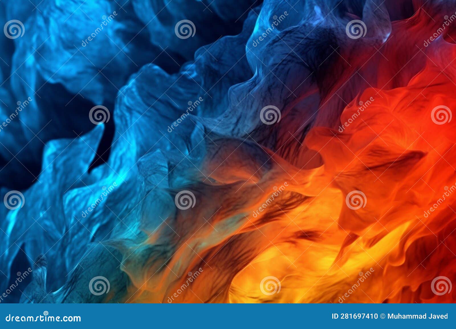 Contrasting Fire and Ice Patterns Mesmerize on a Dark Backdrop. Stock ...