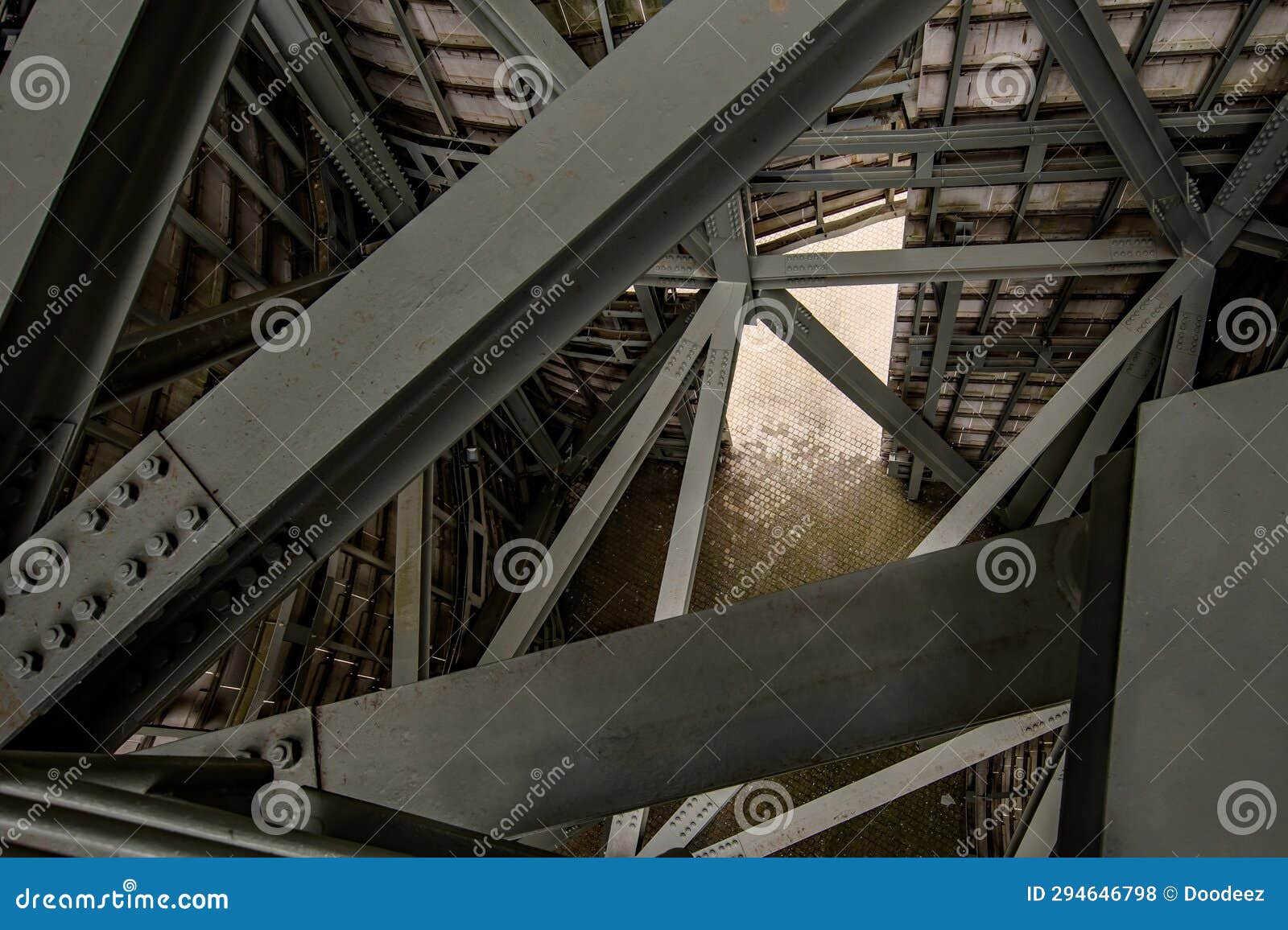 A Contrasting Shot of a Metal Structure Showing Strong Angles of the ...