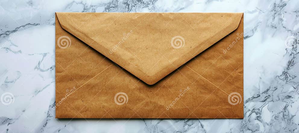 Contrasting Textures Weathered Envelope on Contemporary White Table ...