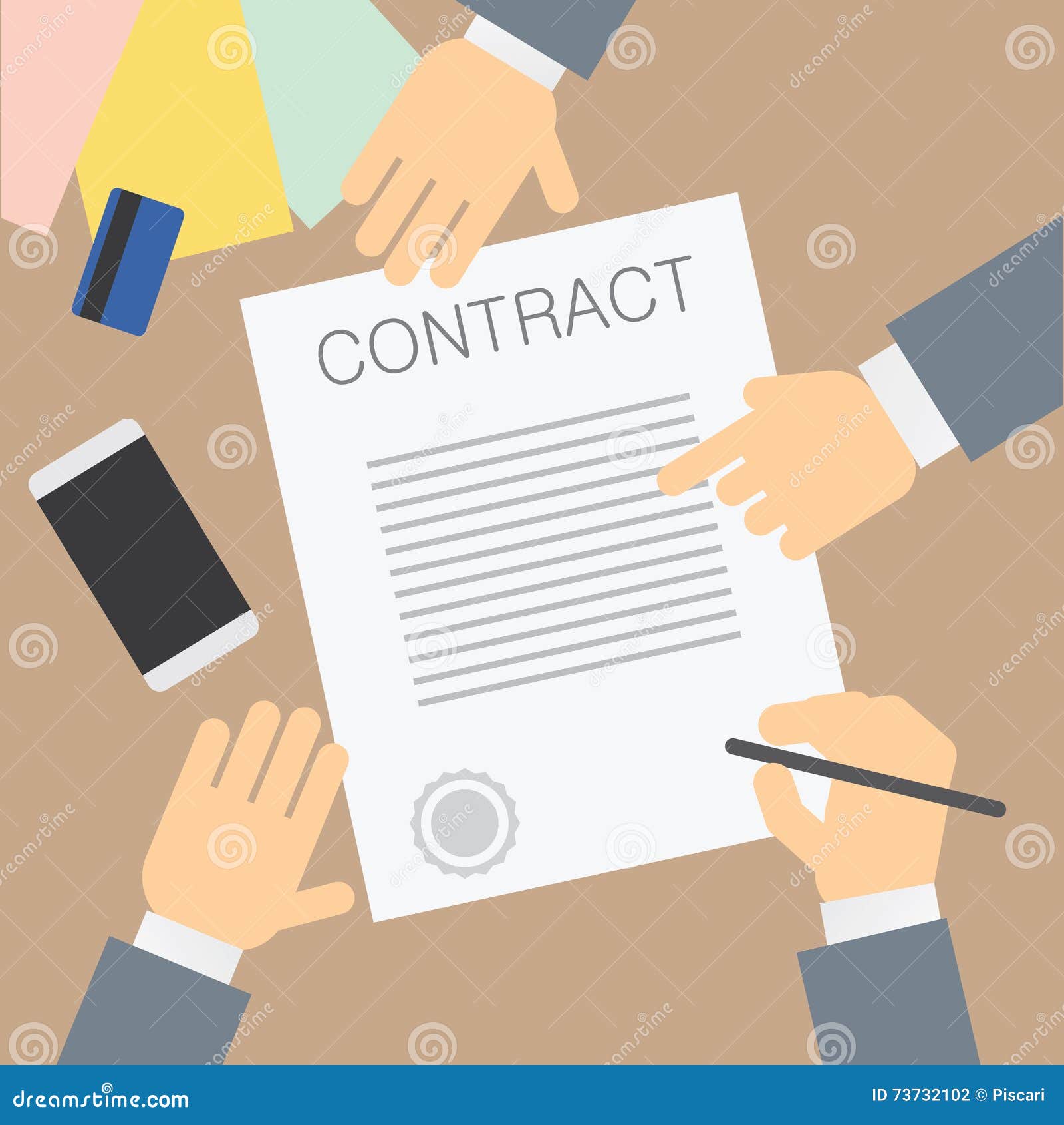 Contrat illustration stock. Illustration du licence, entreprise - 73732102