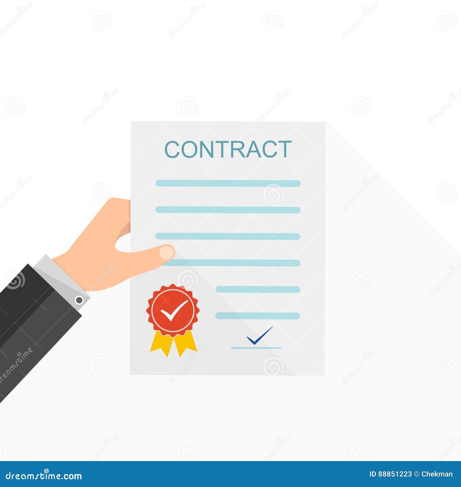 Contrat Dans La Main Illustration De Vecteur Illustration Stock ...