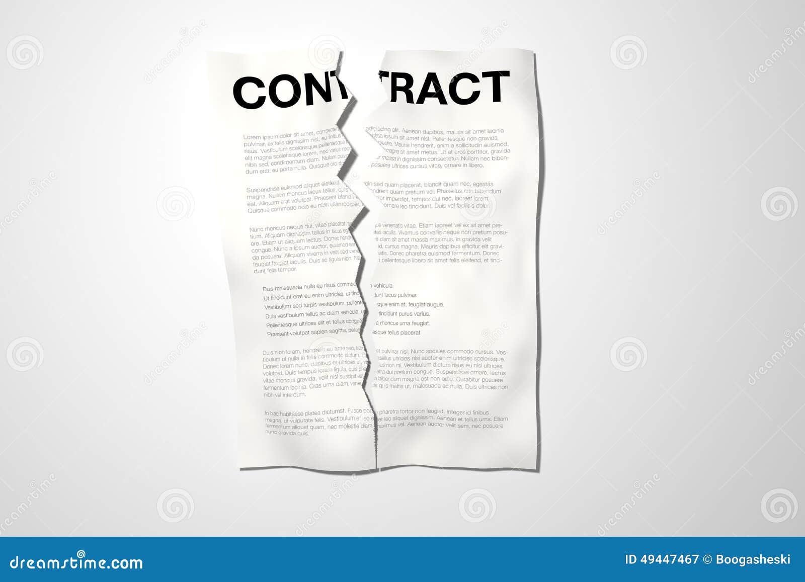 Contrato quebrado ilustração stock. Ilustração de original - 49447467