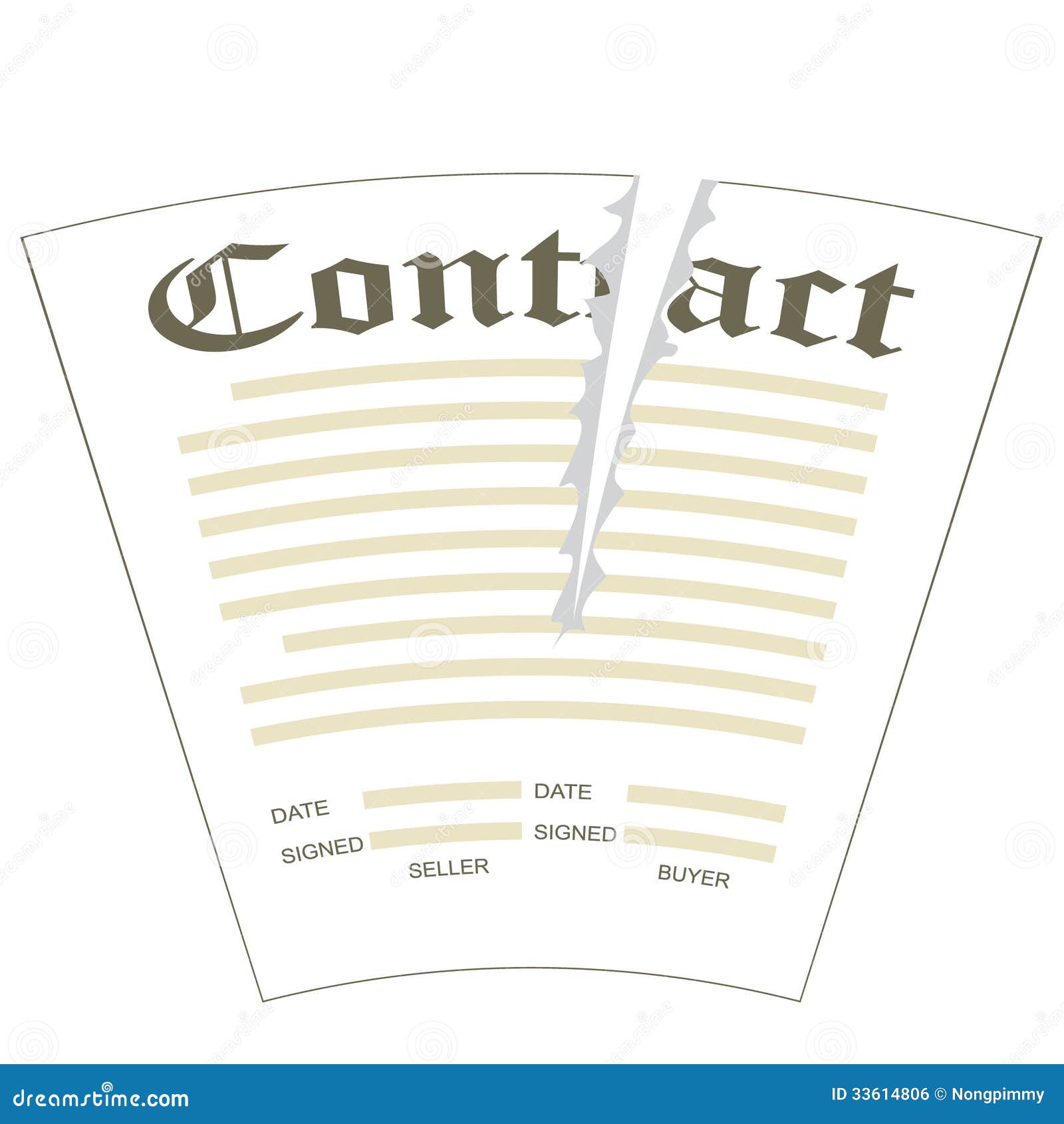 Contrato rasgado ilustração do vetor. Ilustração de companhia - 33614806