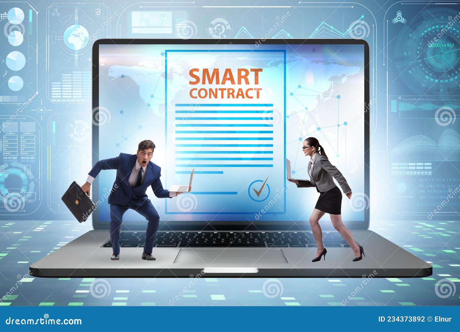 Contratos Inteligentes Como Ejemplo De Tecnología Blockchain Foto de ...