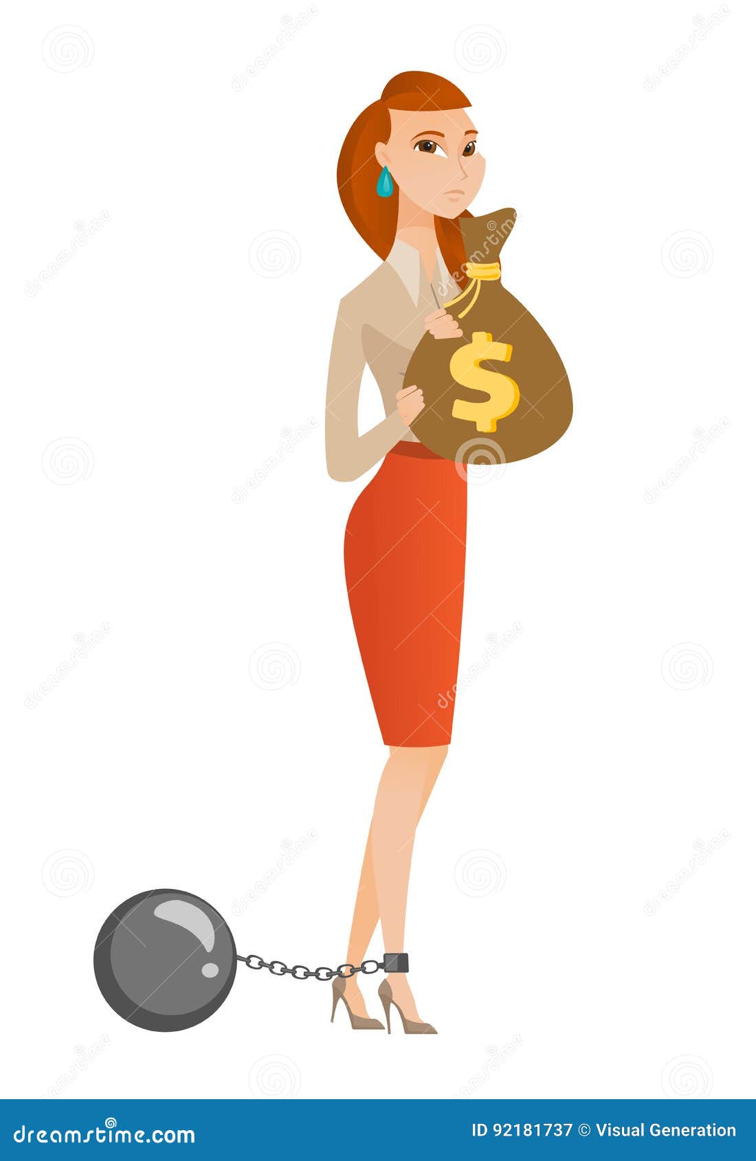 Contribuable Captif Tenant Le Sac Avec Des Impôts Illustration de ...