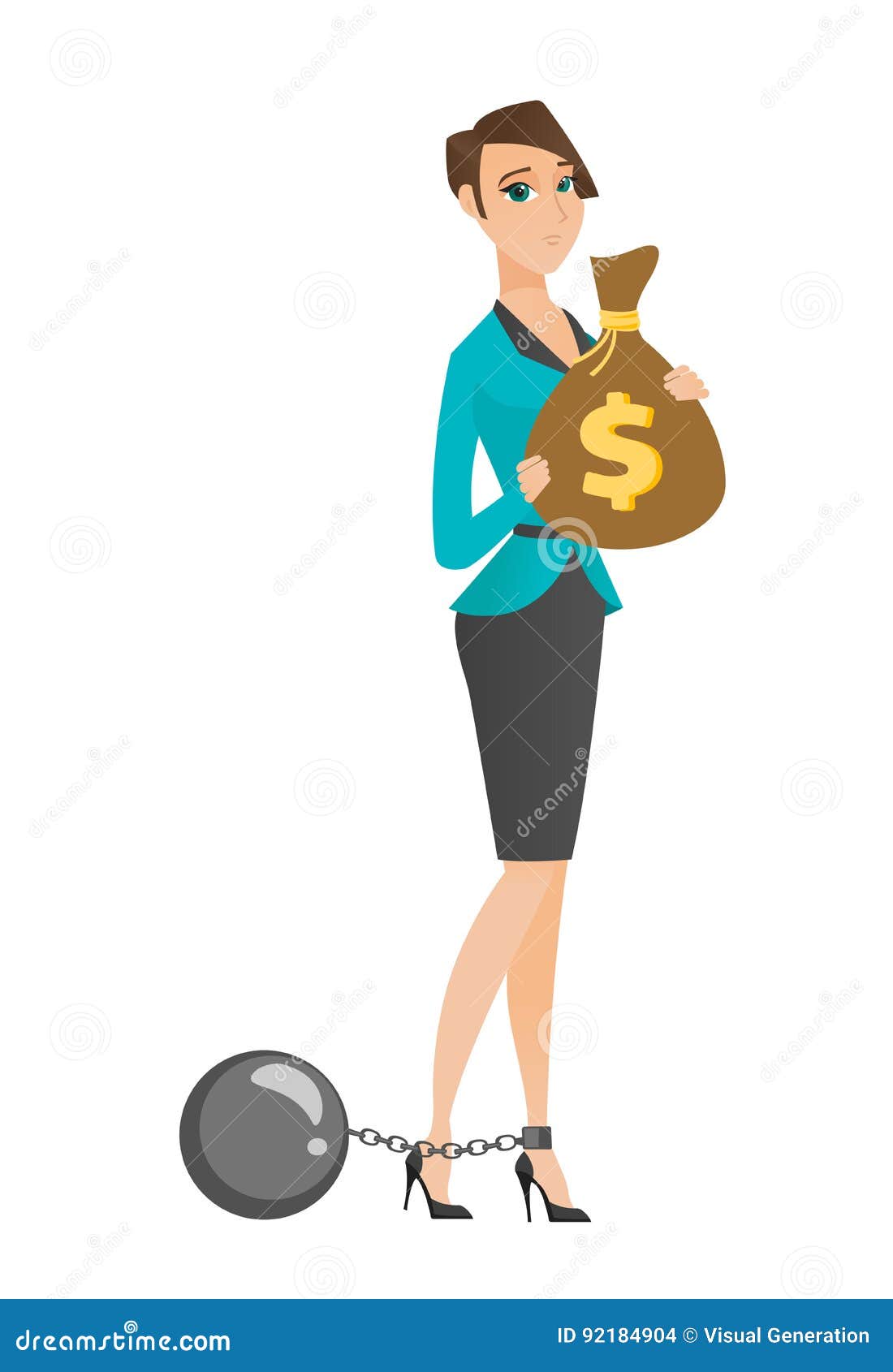 Contribuable Captif Tenant Le Sac Avec Des Impôts Illustration de ...