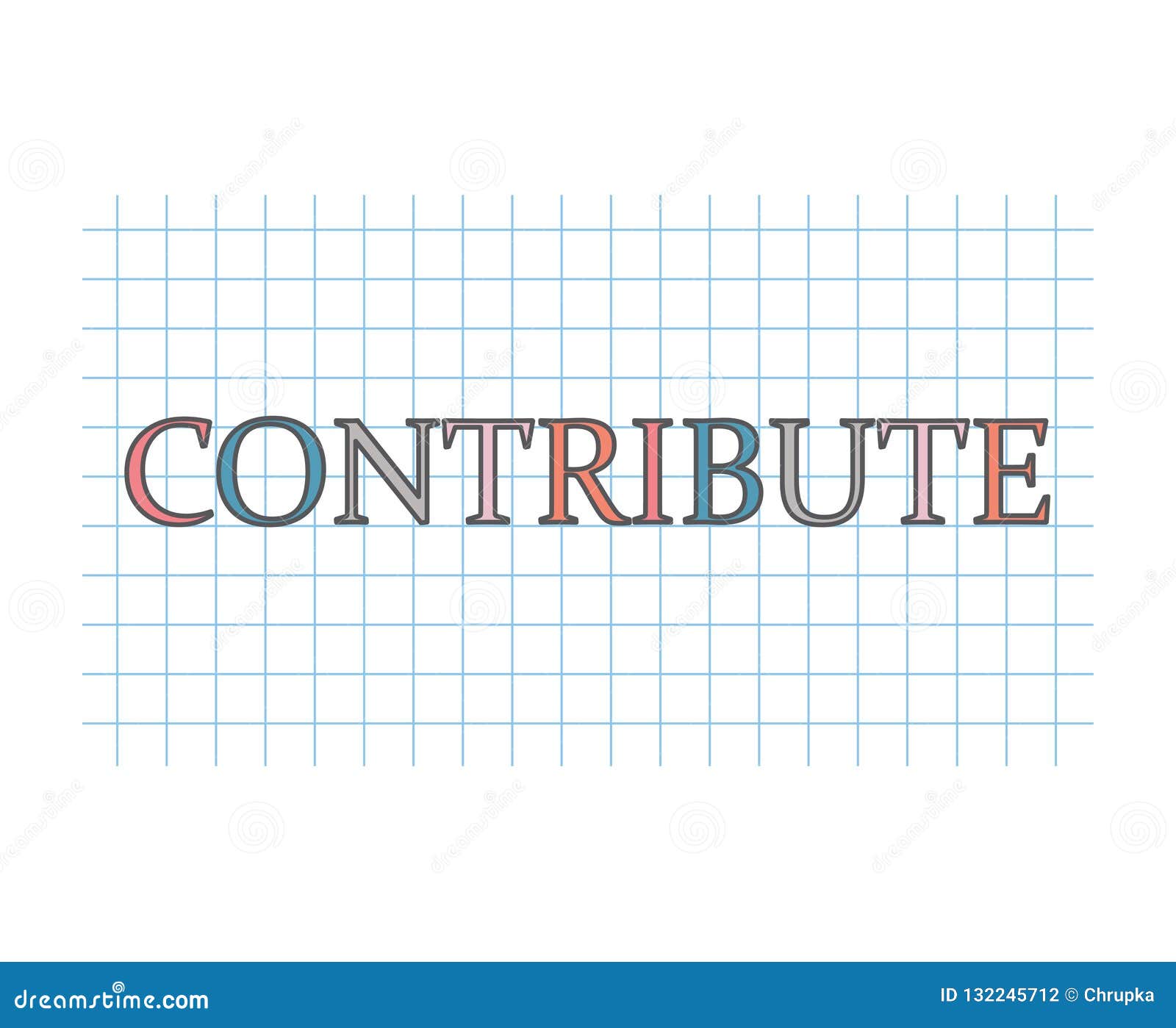 Contribute Word on Checkered Paper Texture Stock Vector - Illustration ...