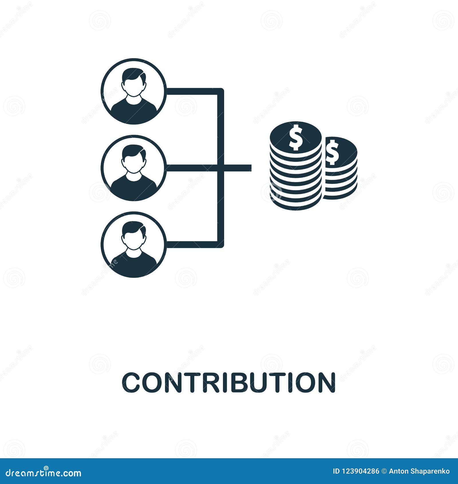 Contribution Icon. Monochrome Style Icon Design from Project Management ...