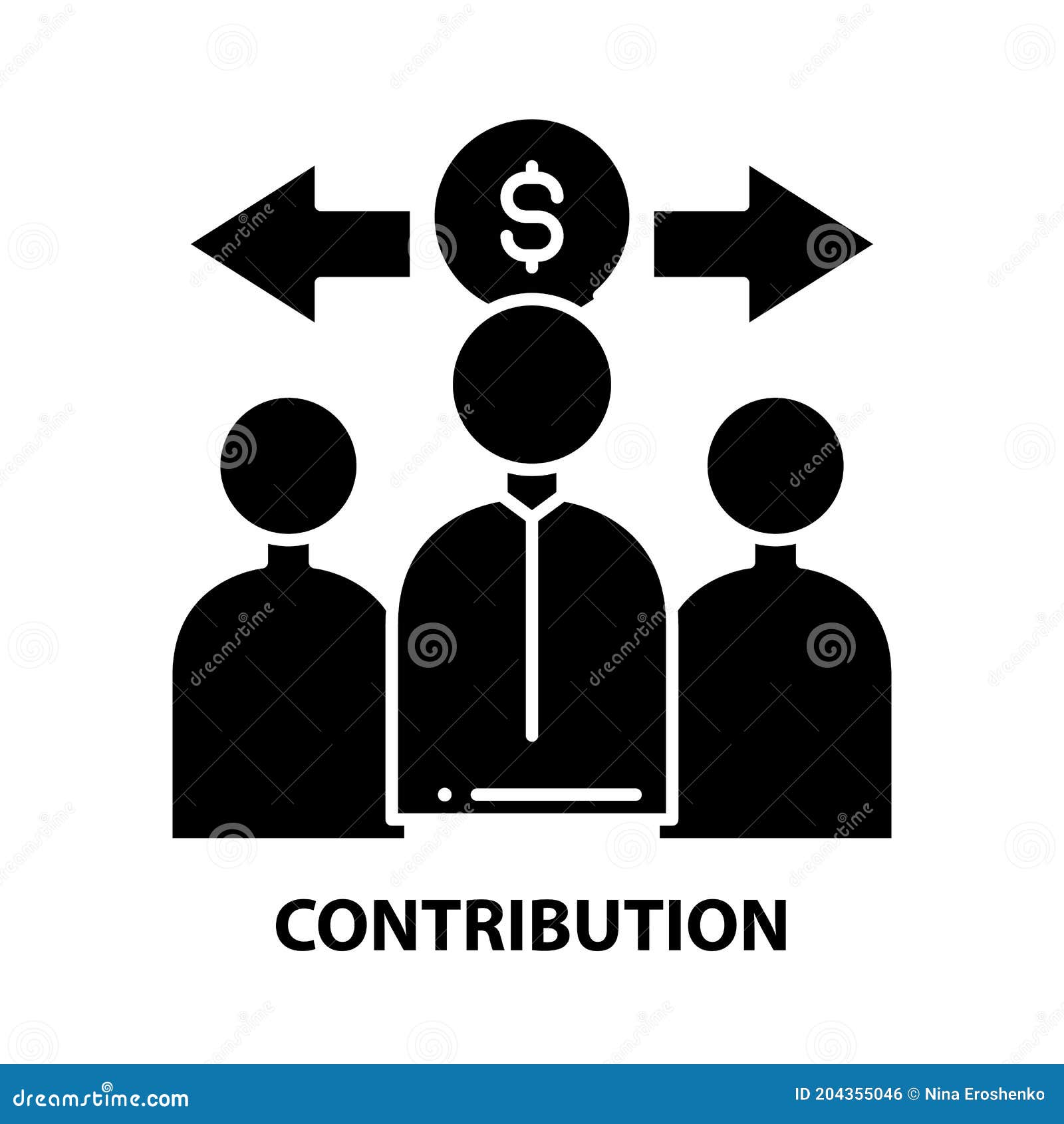 Contribution Icon, Black Vector Sign with Editable Strokes, Concept ...