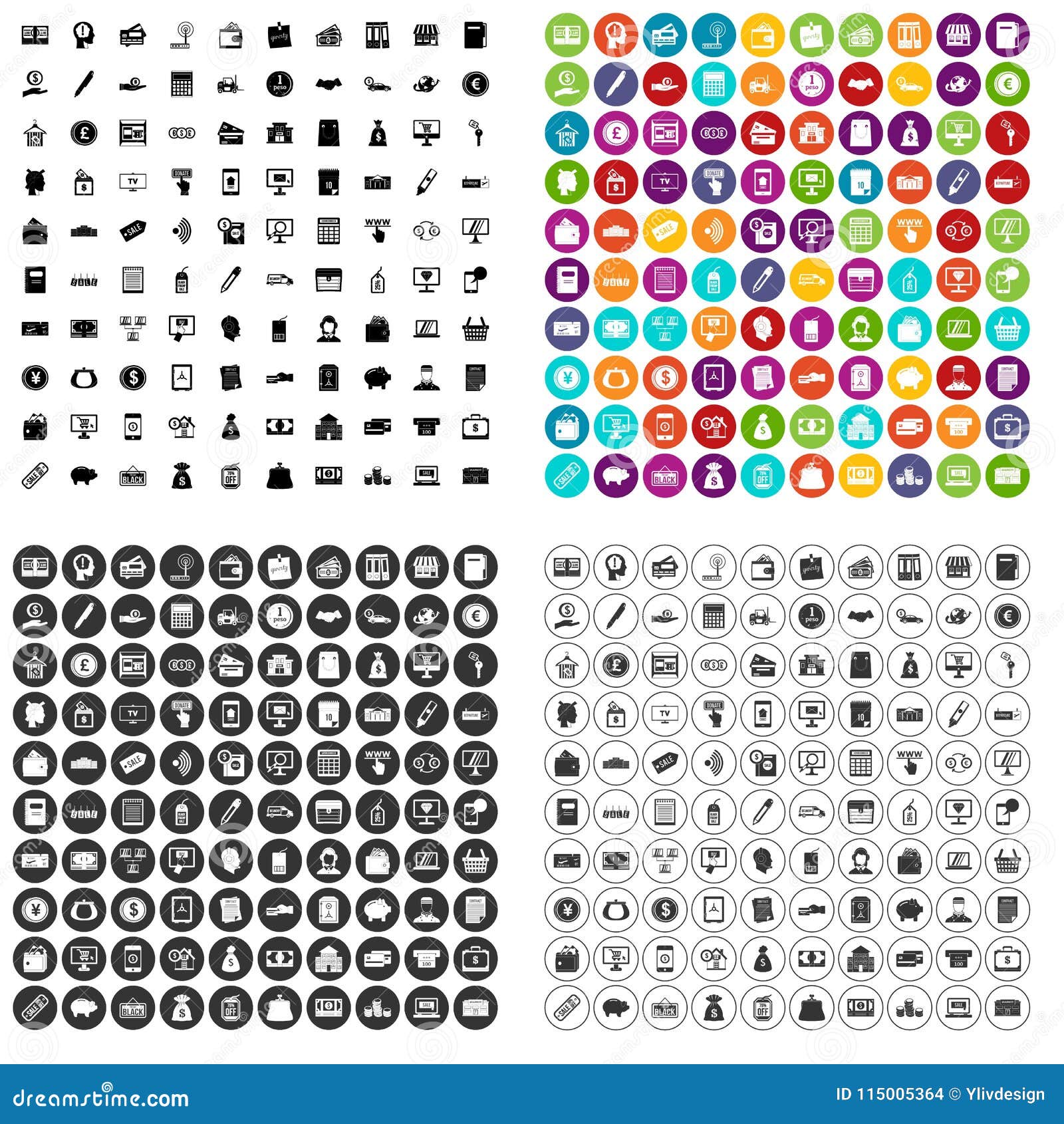 100 Contribution Icons Set Vector Variant Stock Vector - Illustration ...
