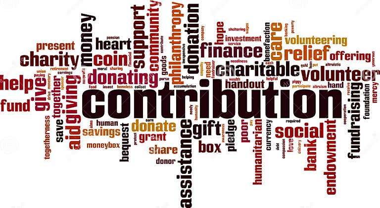 Contribution word cloud stock vector. Illustration of benefaction ...