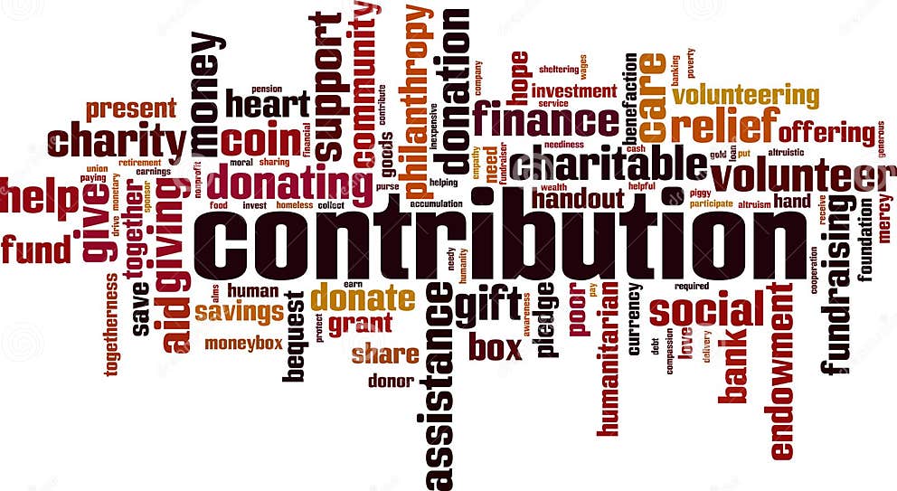 Contribution word cloud stock vector. Illustration of benefaction ...