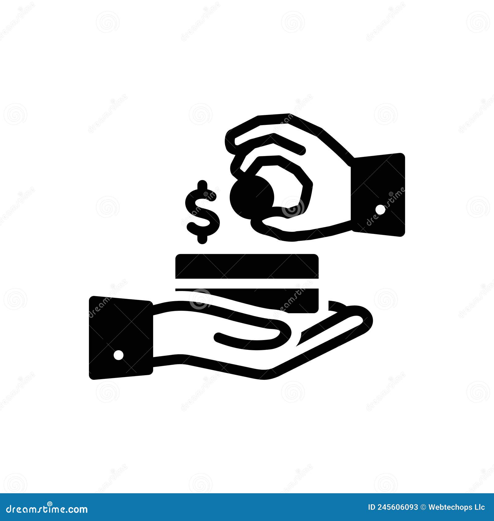 Black Solid Icon for Contributions, Donation and Charity Stock Vector ...