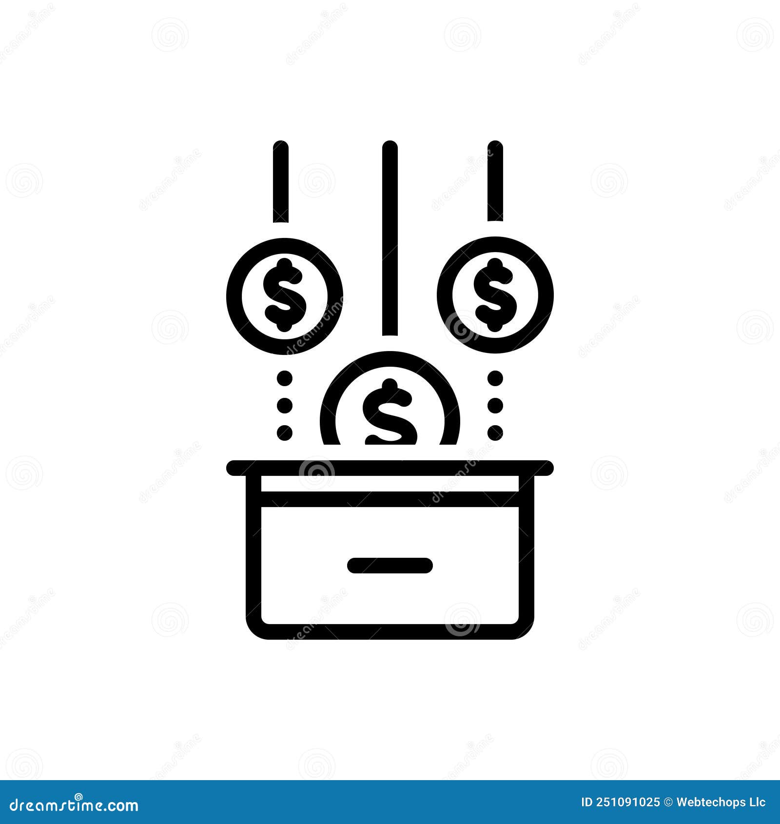 Black Line Icon for Contributions, Donation and Charity Stock Vector ...