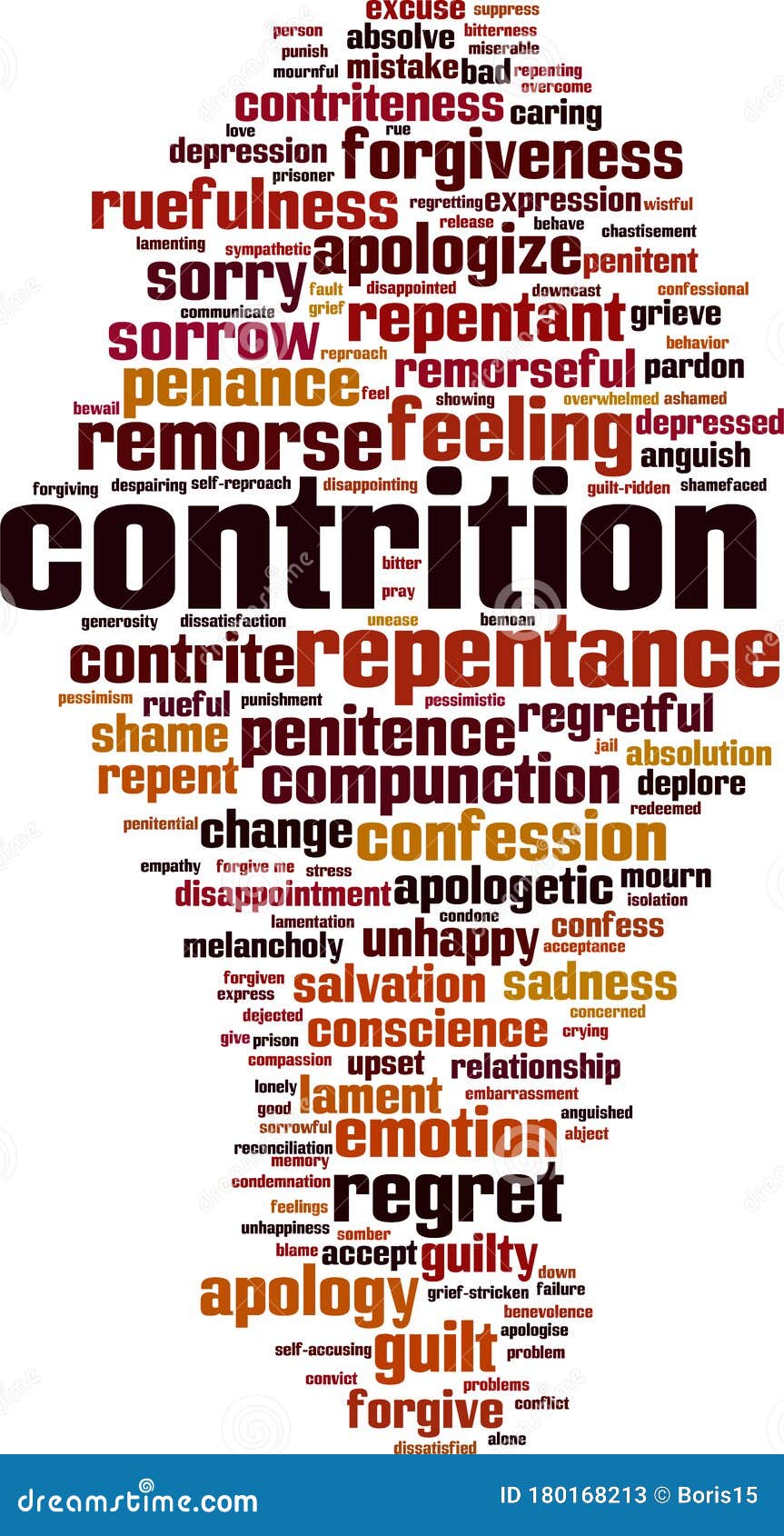 Contrition word cloud stock vector. Illustration of confession - 180168213