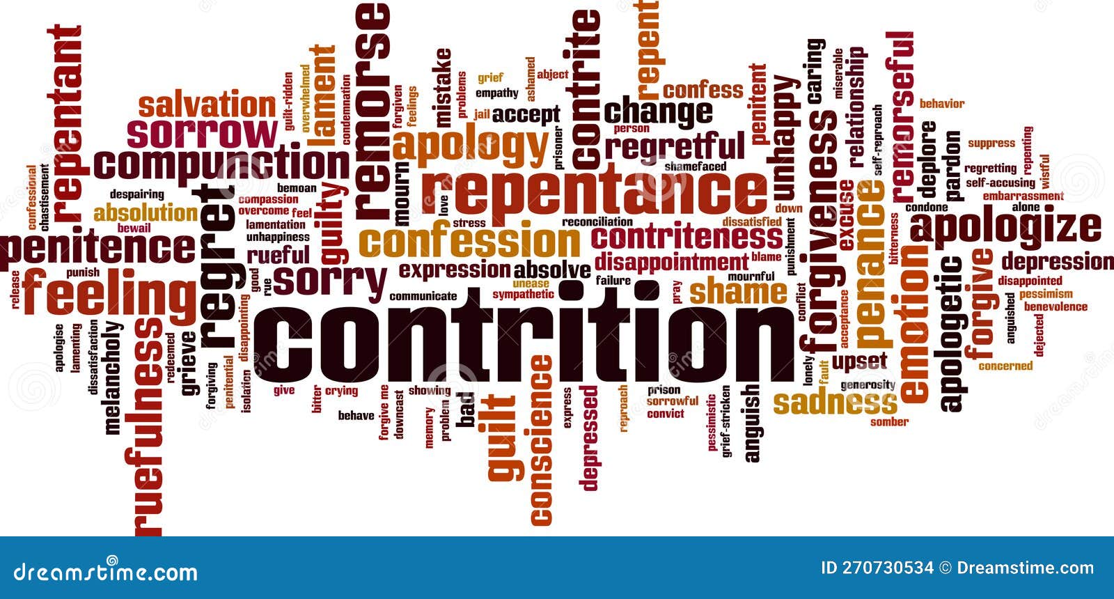 Contrition word cloud stock illustration. Illustration of good - 270730534