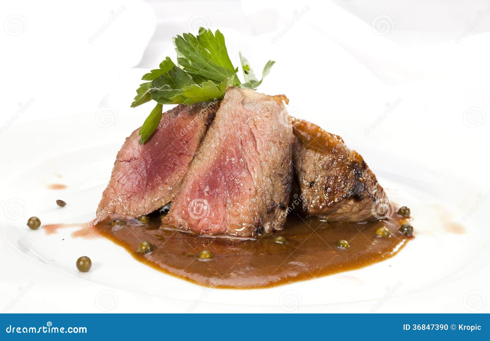 Controfiletto Arrostito Con La Salsa Di Pepe Fotografia Stock ...