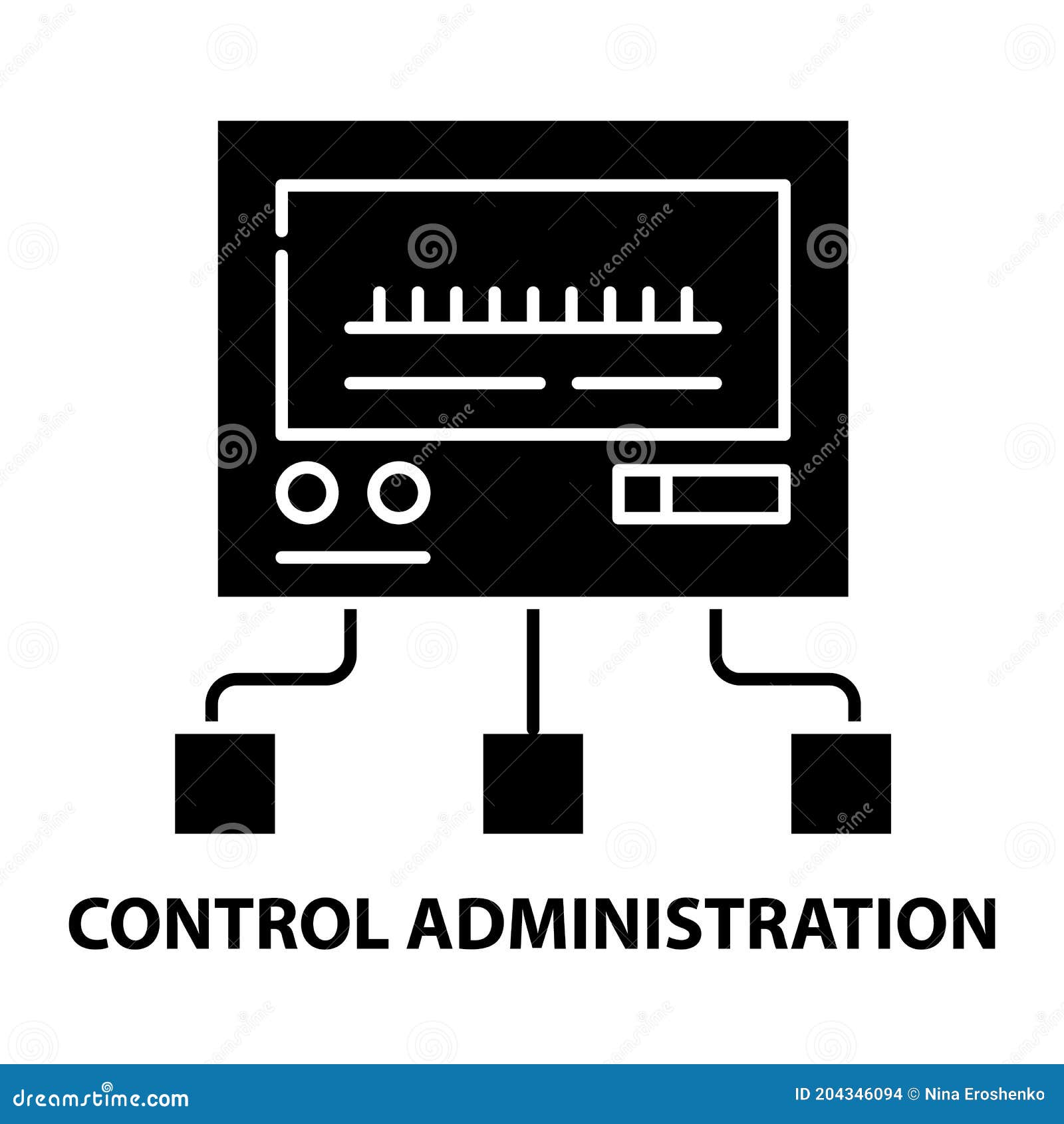 Control Administration Icon, Black Vector Sign with Editable Strokes ...