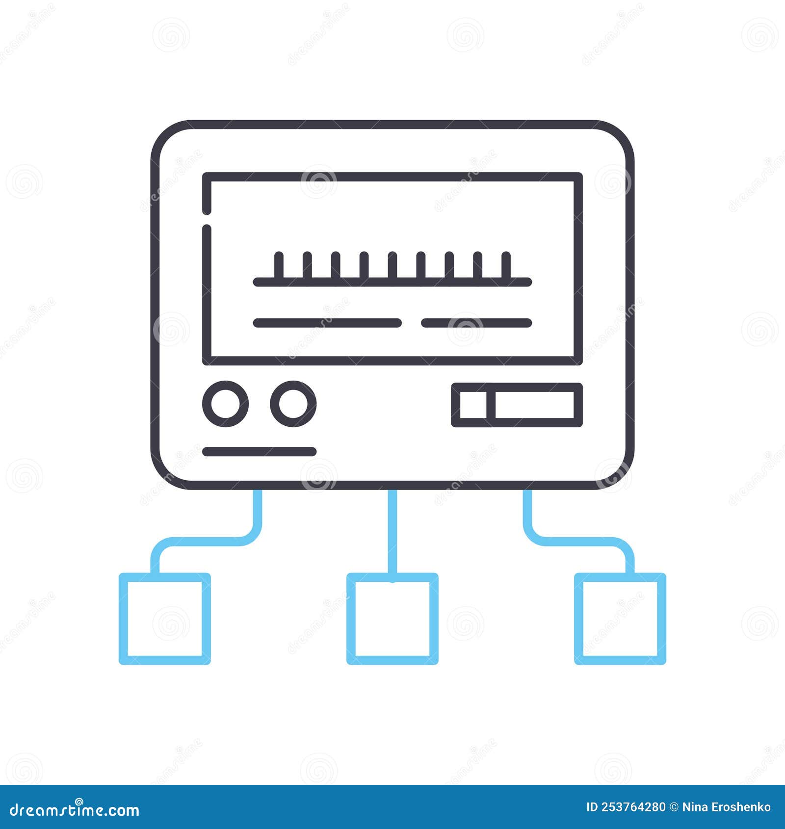 Control Administration Line Icon, Outline Symbol, Vector Illustration ...