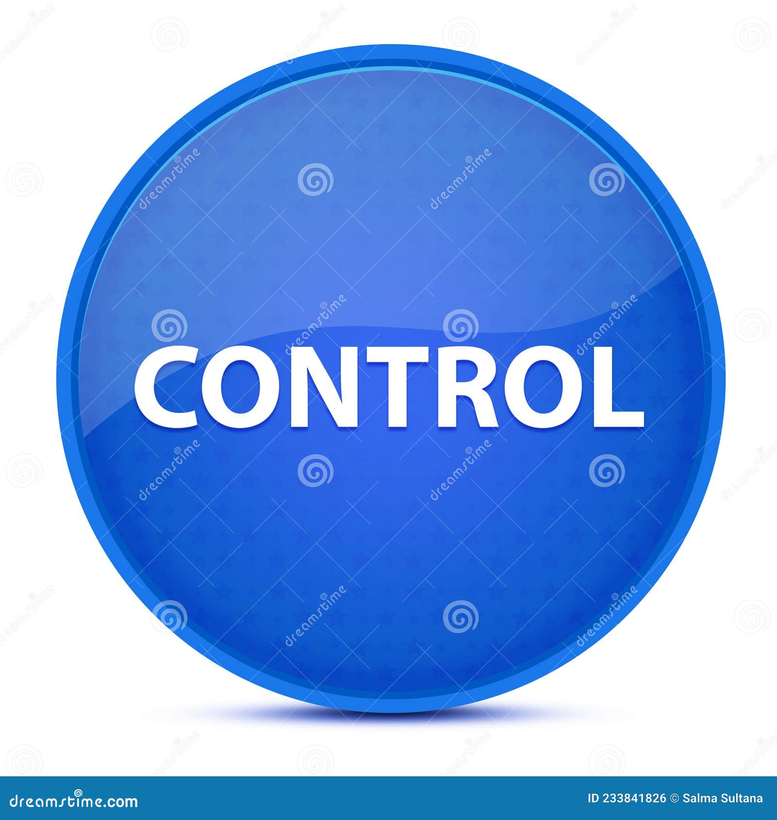 Control Aesthetic Glossy Blue Round Button Abstract Stock Illustration ...