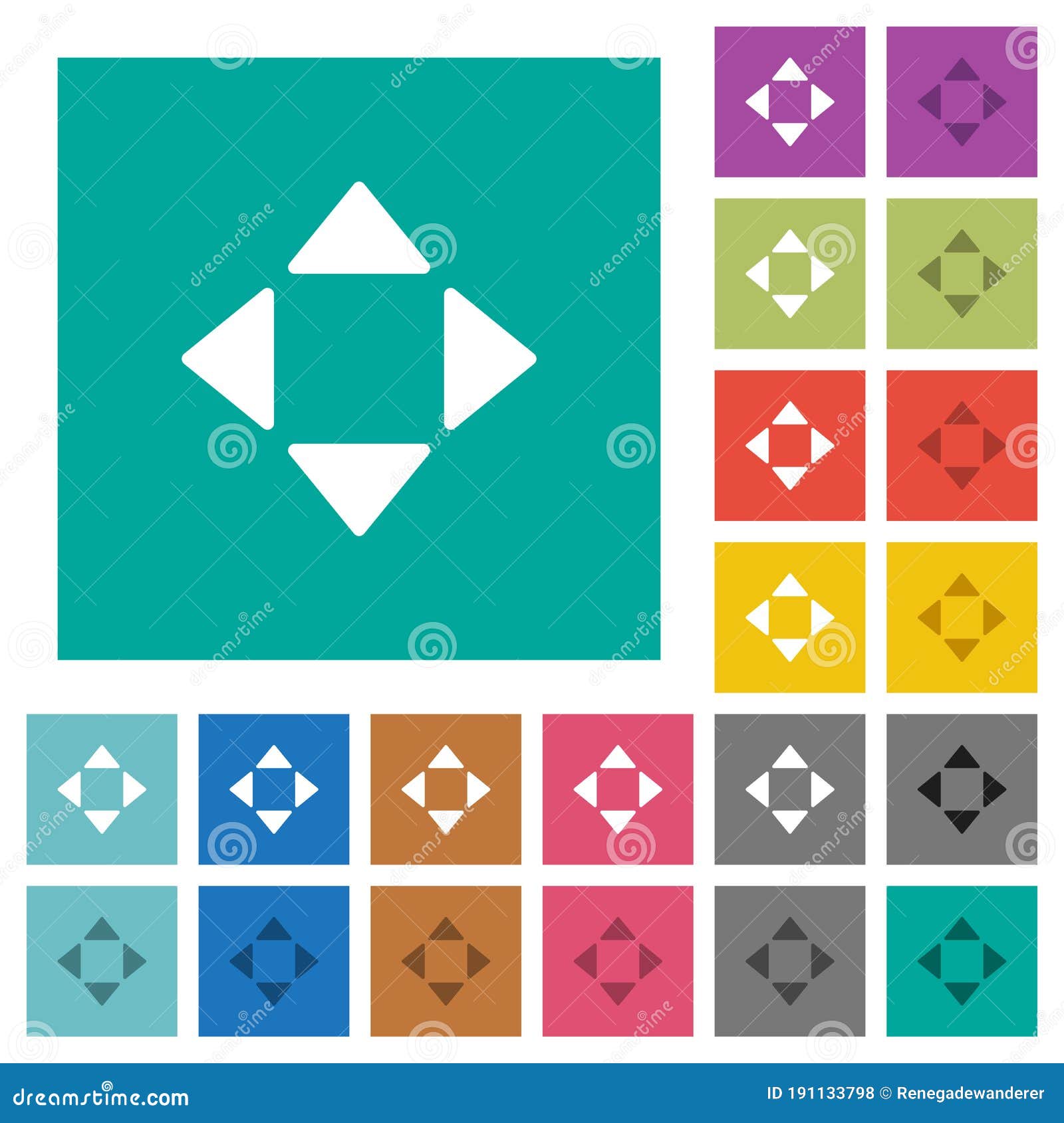 Control Arrows Square Flat Multi Colored Icons Stock Vector ...