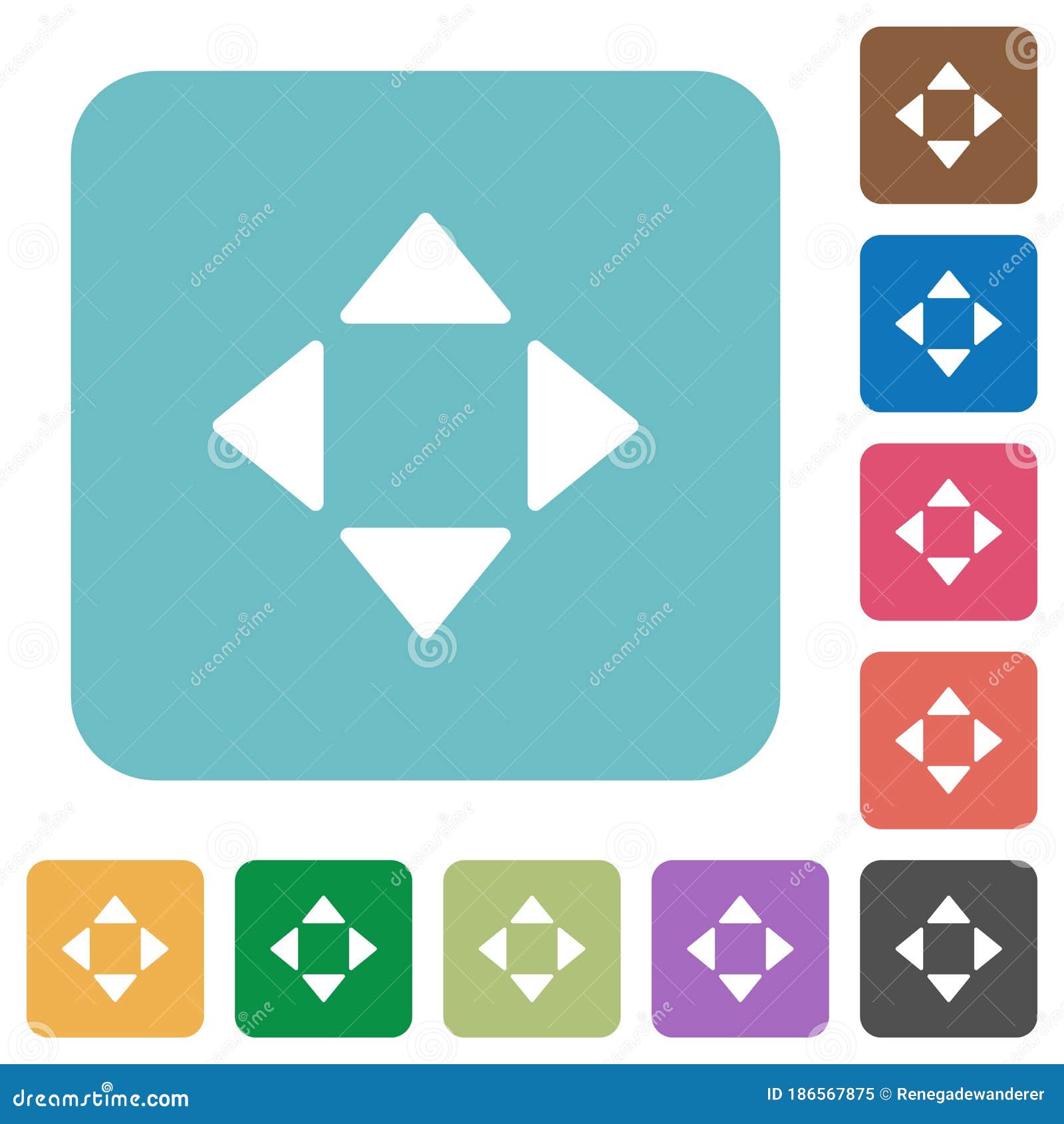 Control arrows flat icons stock vector. Illustration of buttons - 186567875