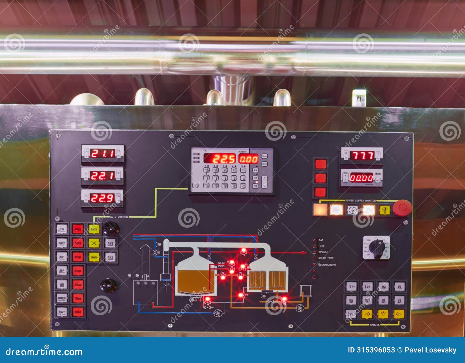 Control Board of Microbrewery with Digits and Beer Stock Image - Image ...
