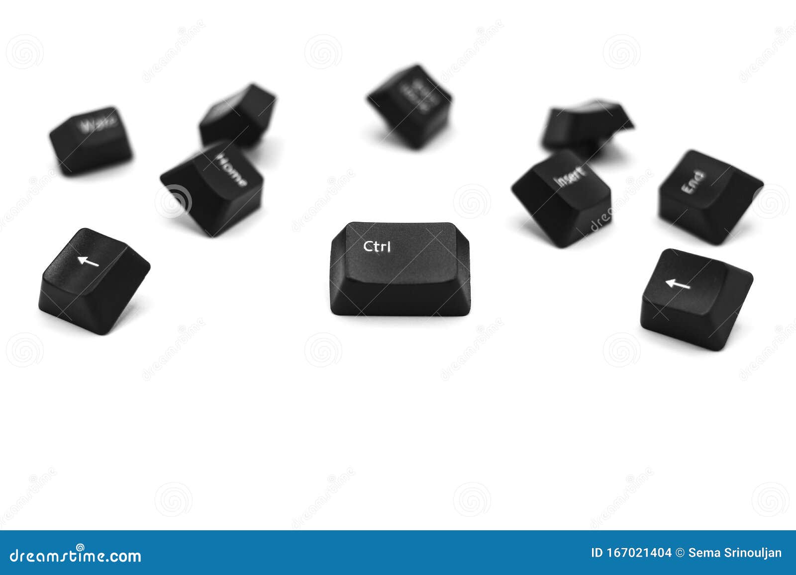 Control Button of Computer Keyboard Isolated on White. Stock Photo ...