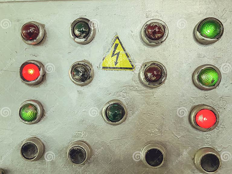 Control Buttons on the Electrical Panel. the Power Indicators Glow Red ...