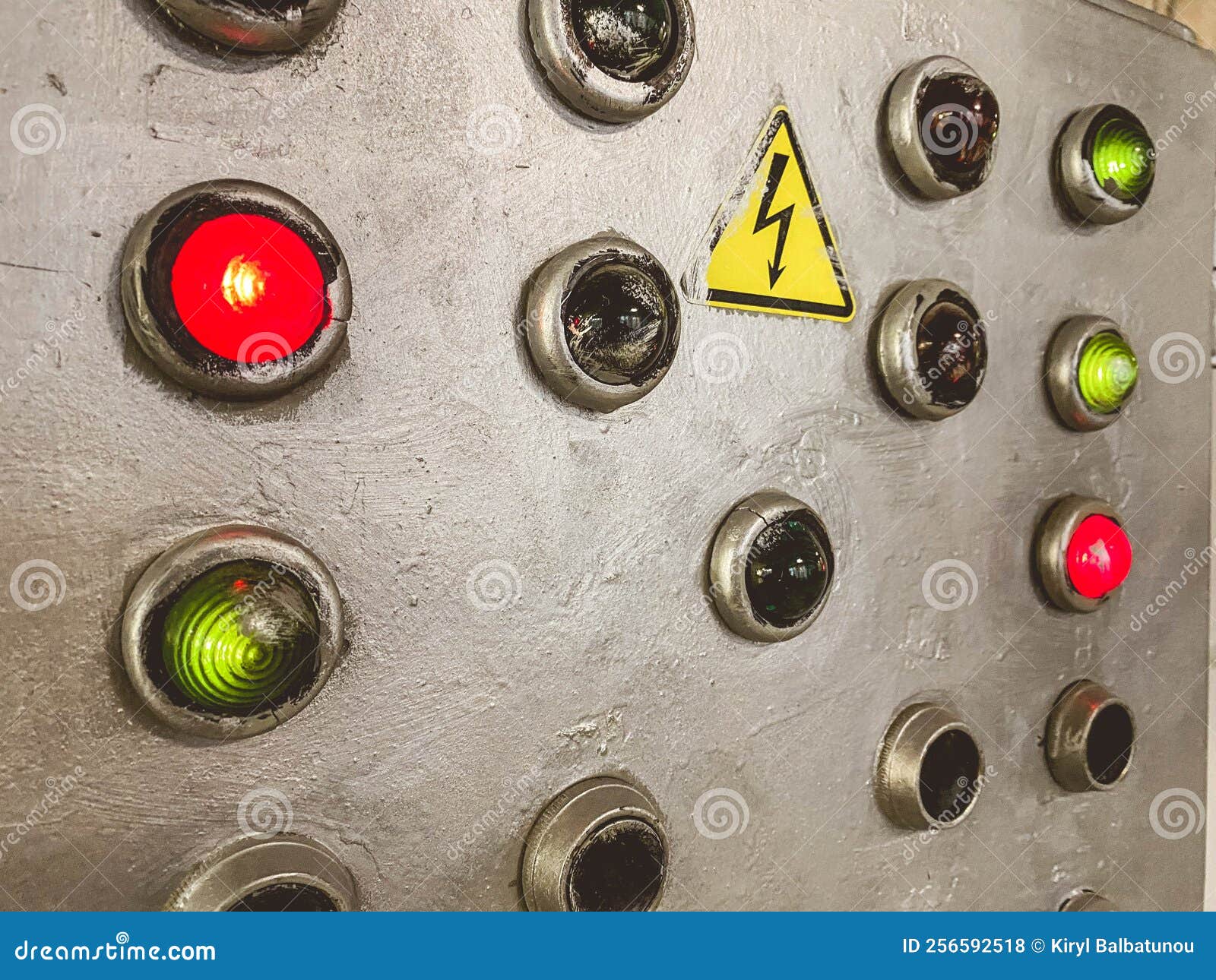 Control Buttons on the Electrical Panel. the Power Indicators Glow Red ...