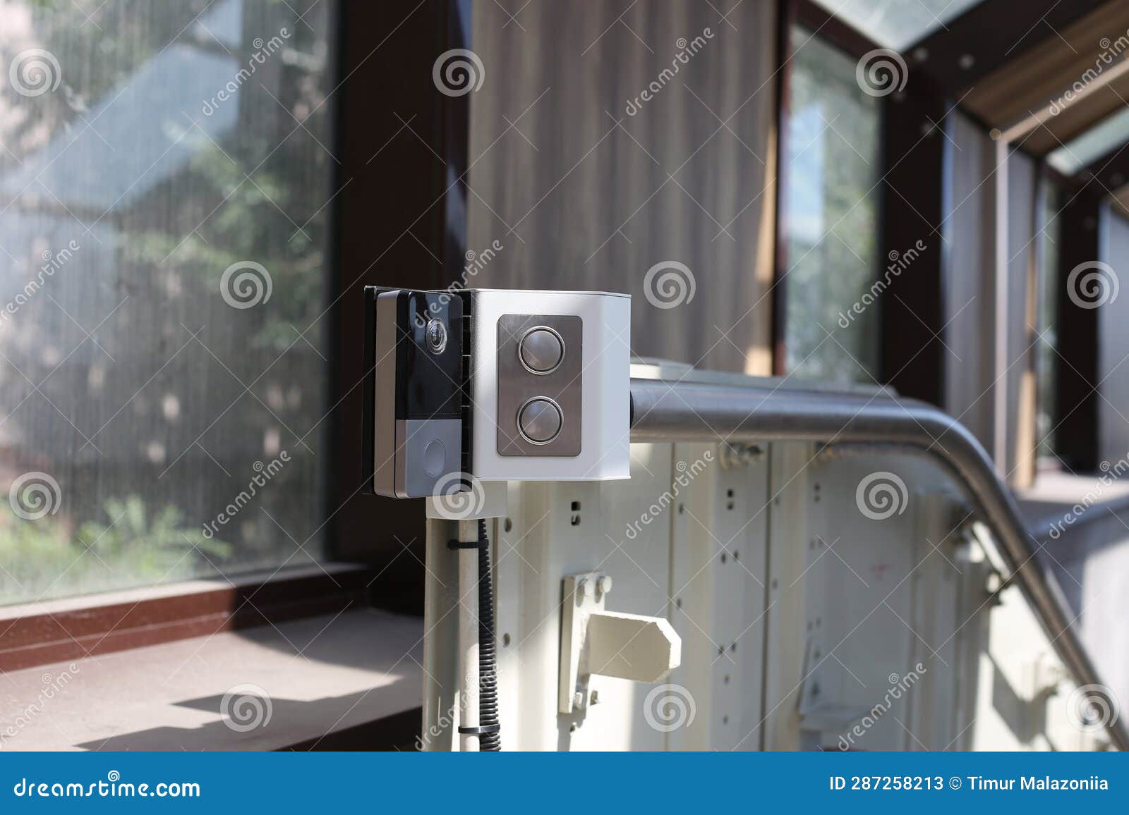 Control Buttons for an Elevator for People with Disabilities on a ...