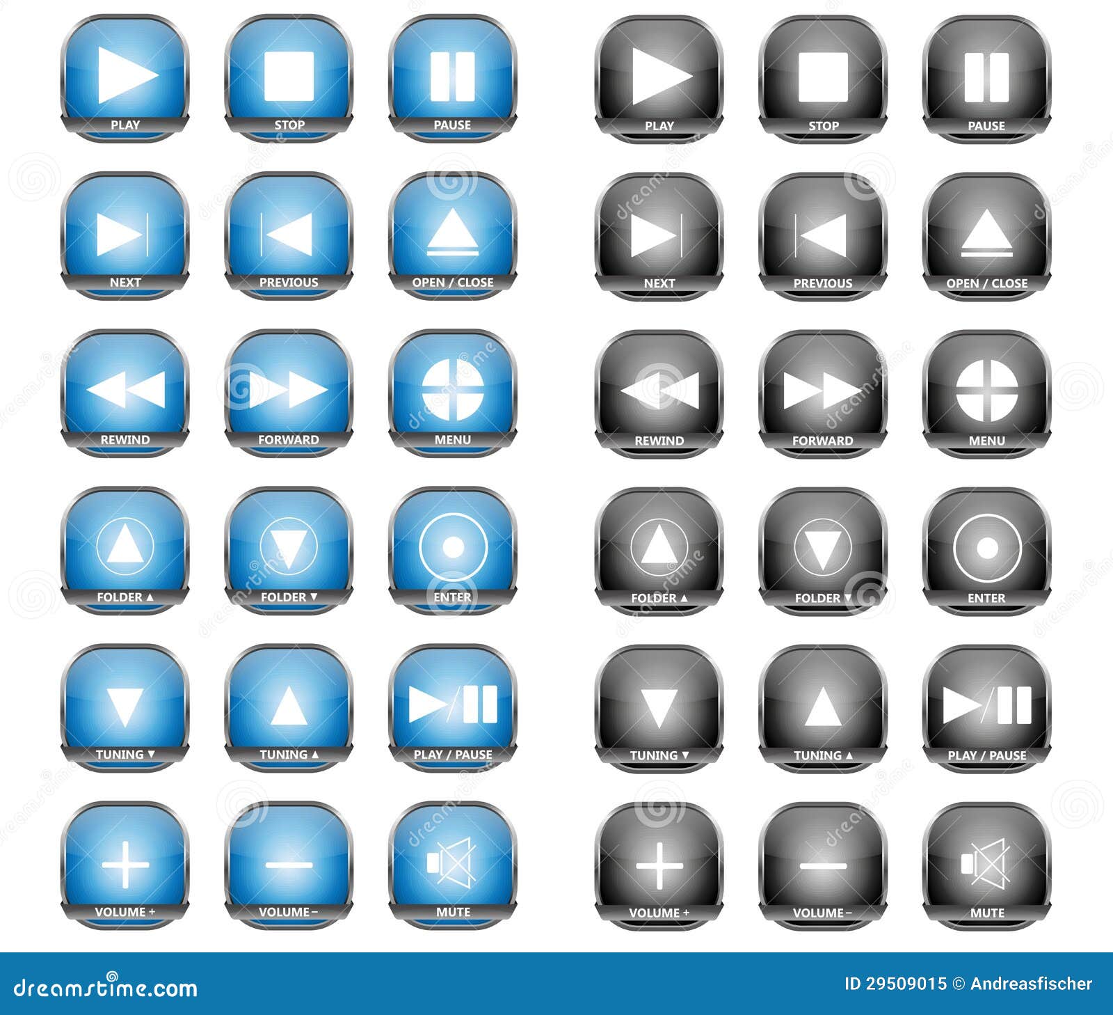 Control Buttons Illustration Stock Vector - Illustration of mute, fast ...