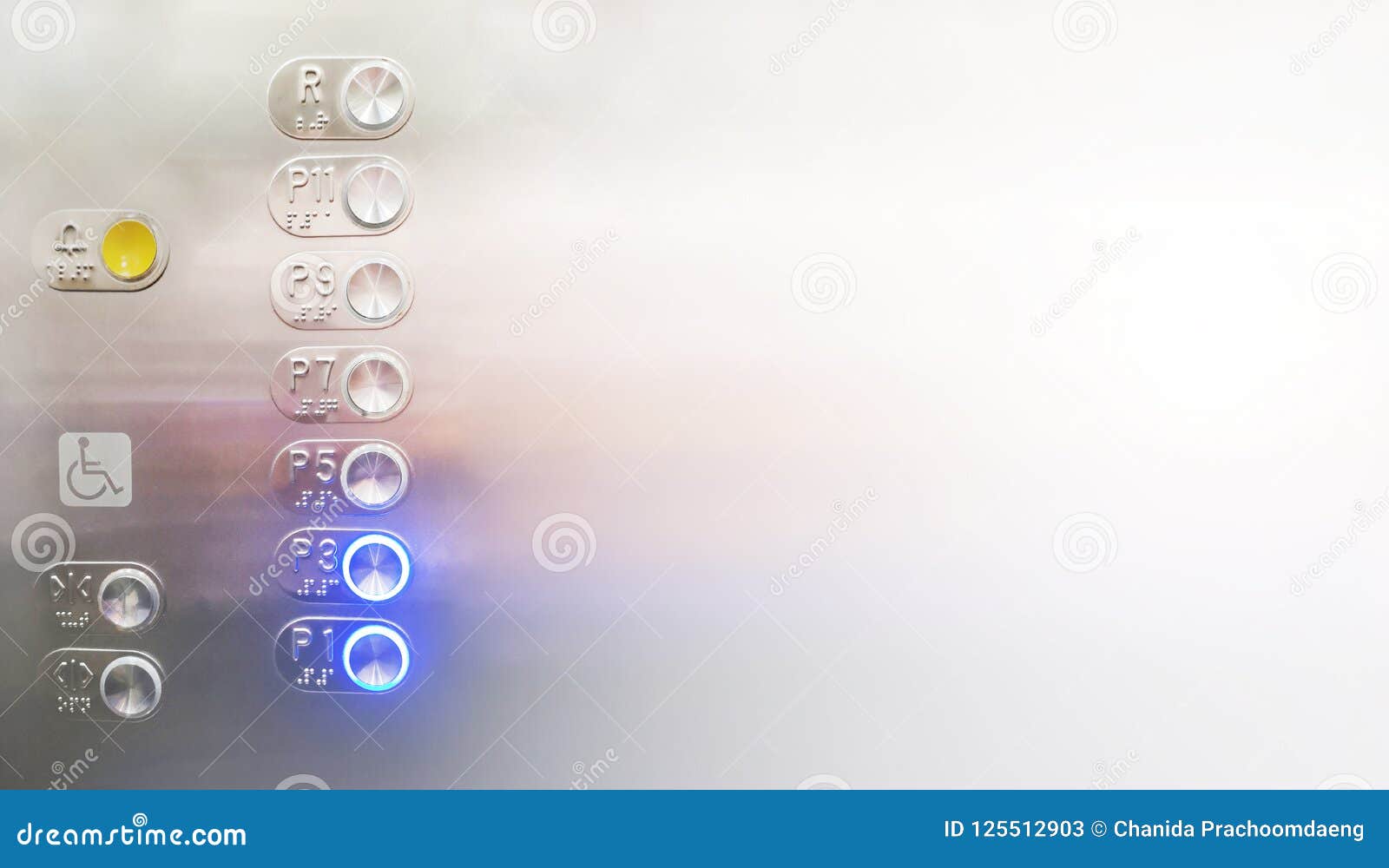 Control Buttons Interior Elevator Have Braille Panel for the Disabled ...