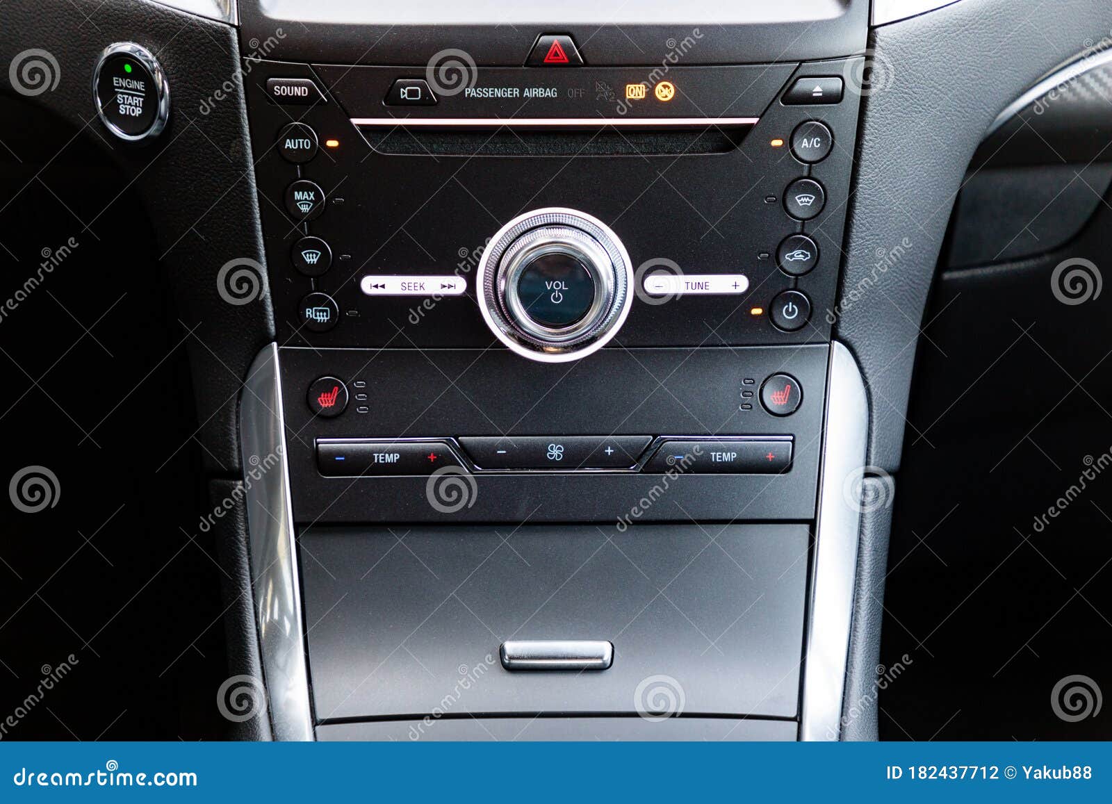 Control buttons in a car stock photo. Image of automobile - 182437712