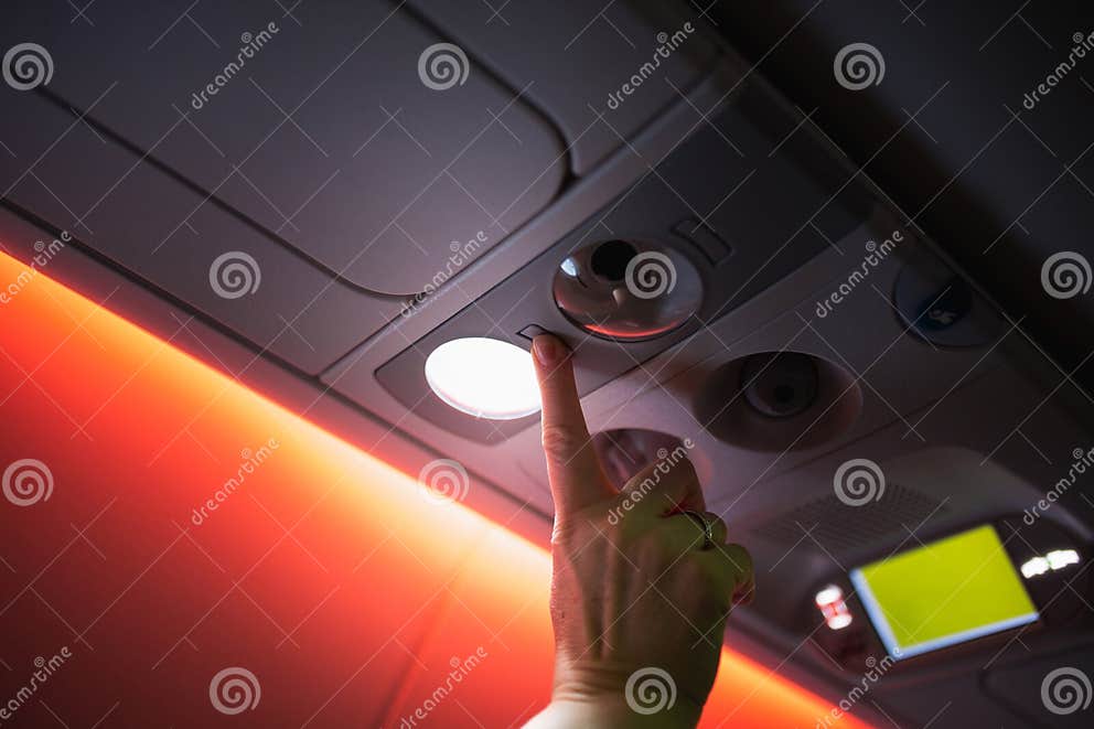 Control Buttons on the Personal Panel in the Ceiling of the Airliner ...