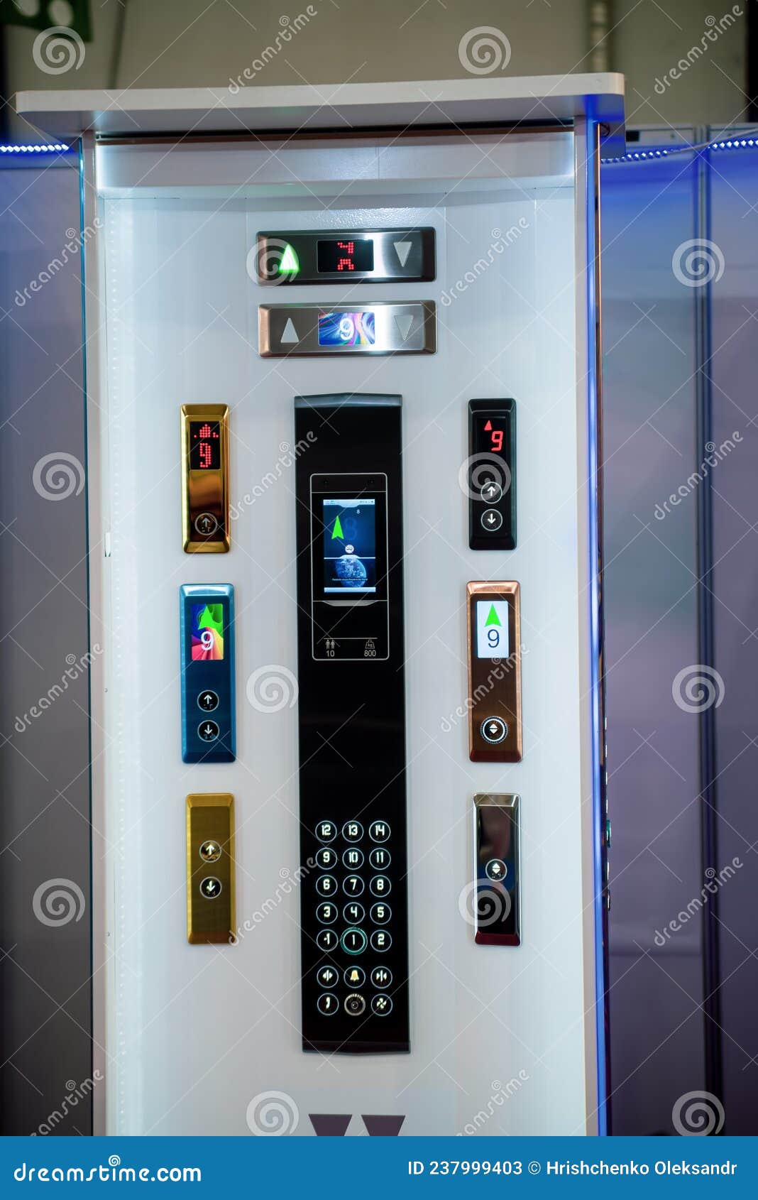 Control Buttons and Screen of a Modern Elevator Stock Image - Image of ...