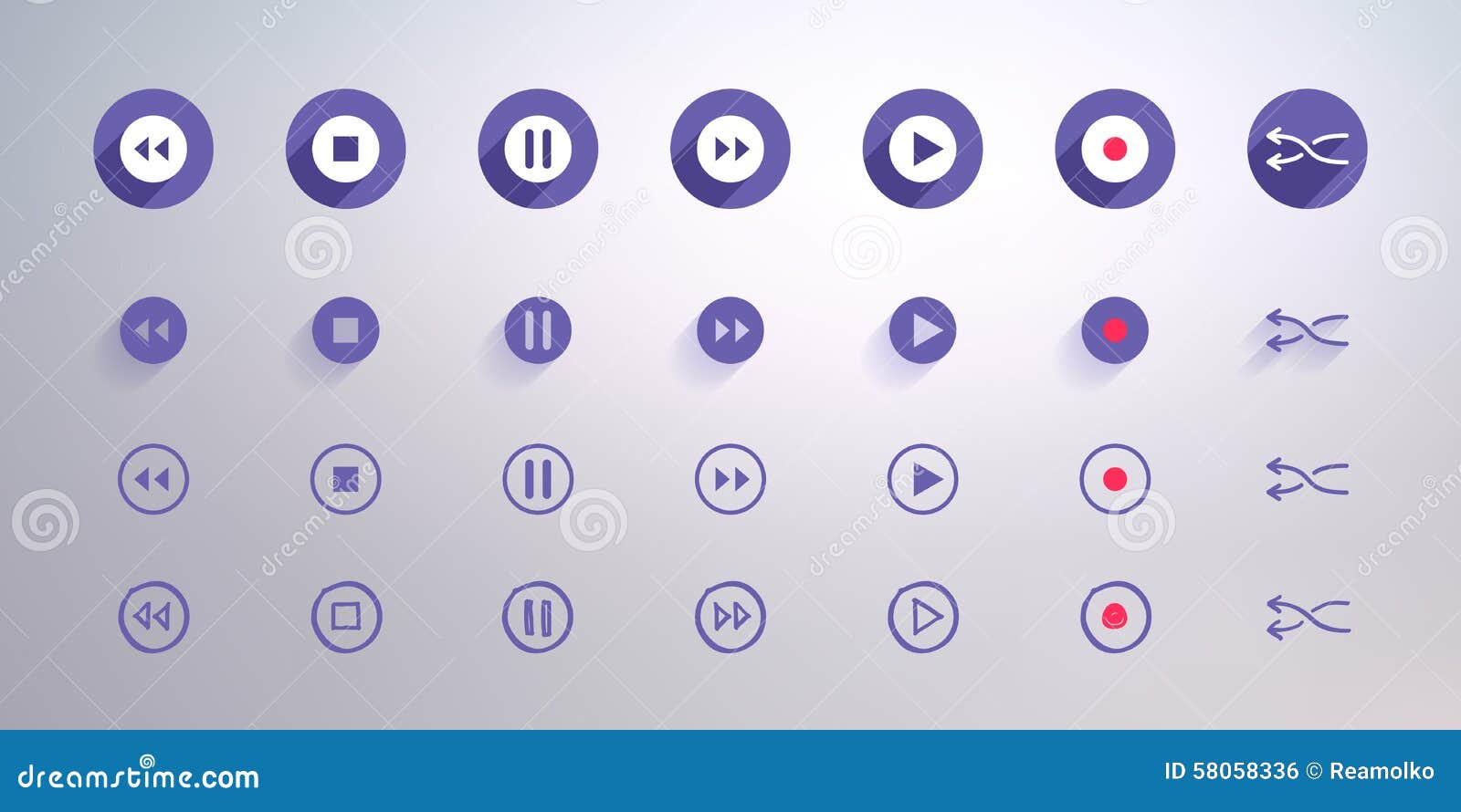 Control Buttons Set for User Interface Stock Vector - Illustration of ...
